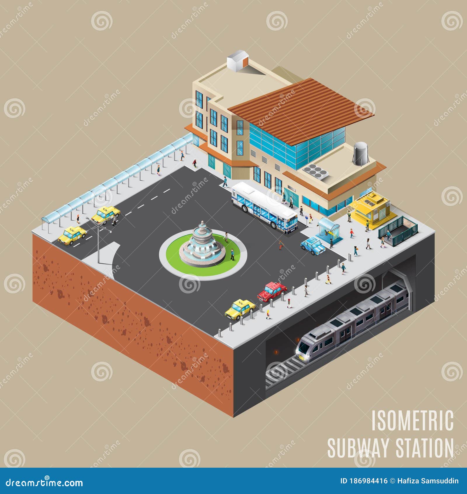 Isometric Subway Station. Multiple Subway Levels With Tunnel Train ...