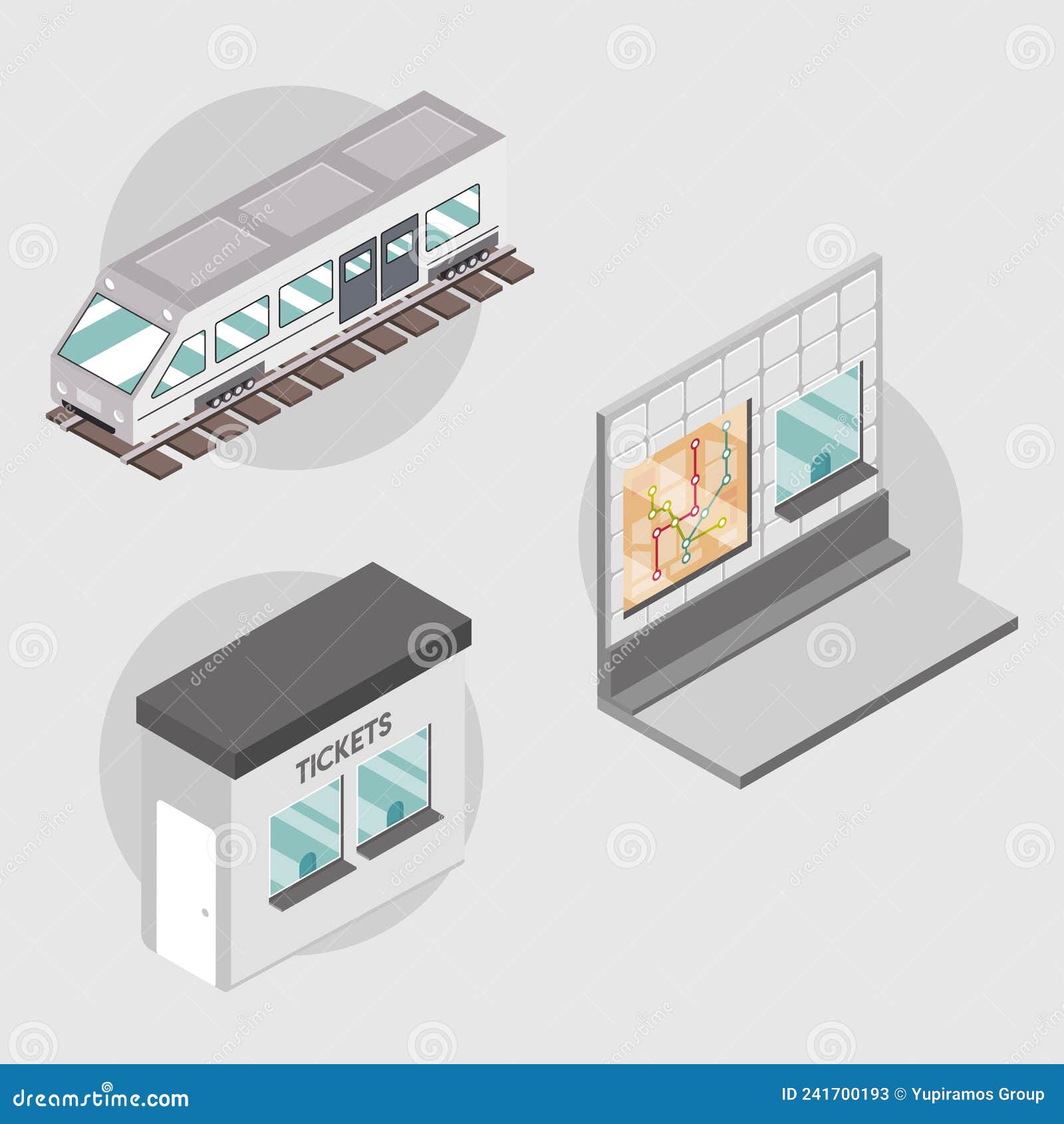 Isometric subway train set stock vector. Illustration of design - 241700193