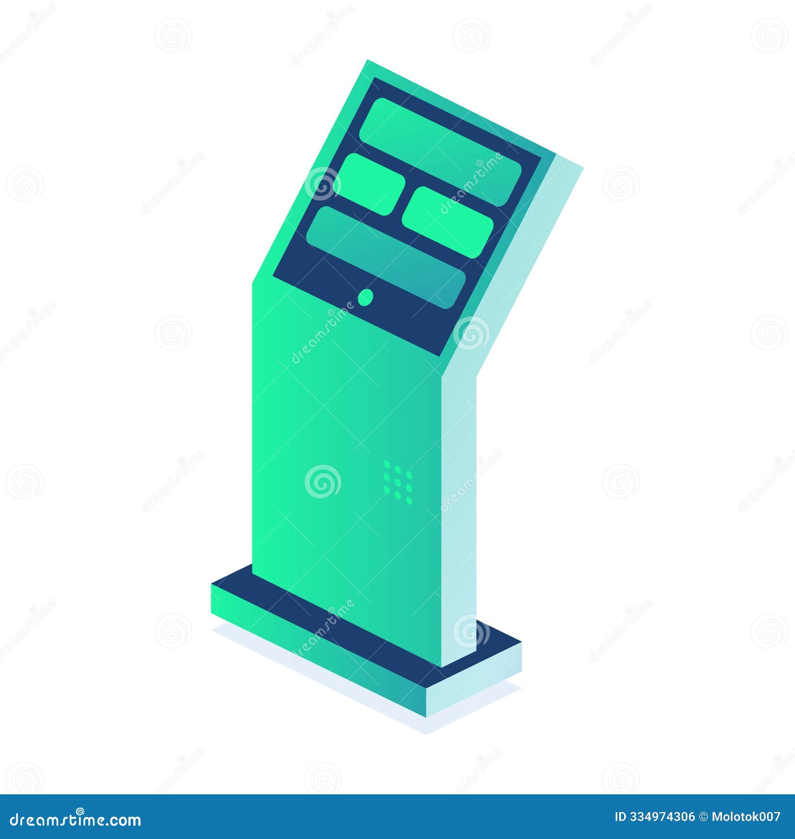 Isometric Subway or Train Station Interactive Terminal Isolated on ...