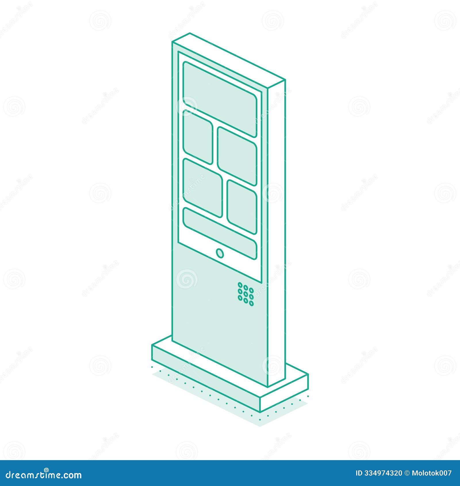 Isometric Subway or Train Station Interactive Terminal Isolated on ...