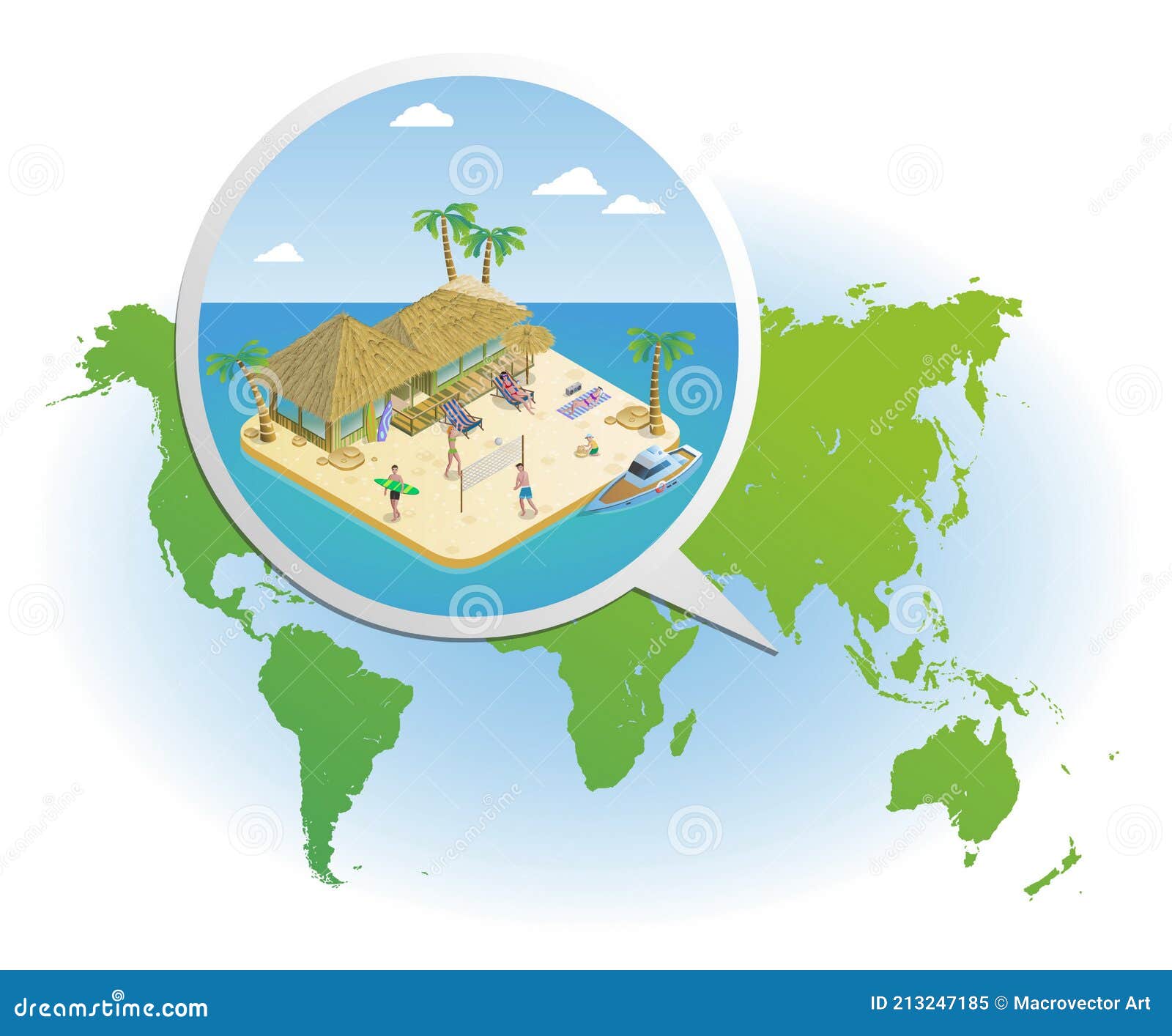 Isometric Summer Vacation Template Stock Vector - Illustration of ...