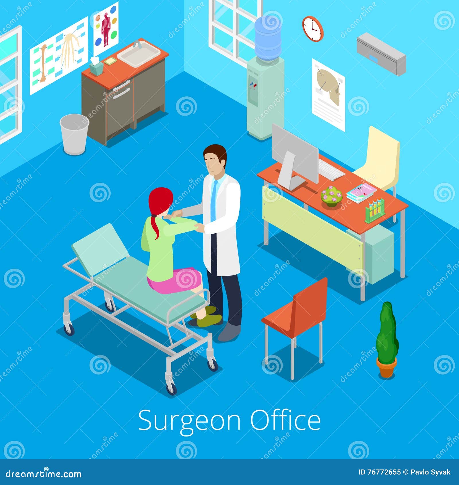 Isometric Surgeon Icons Collection Vector Illustration | CartoonDealer ...