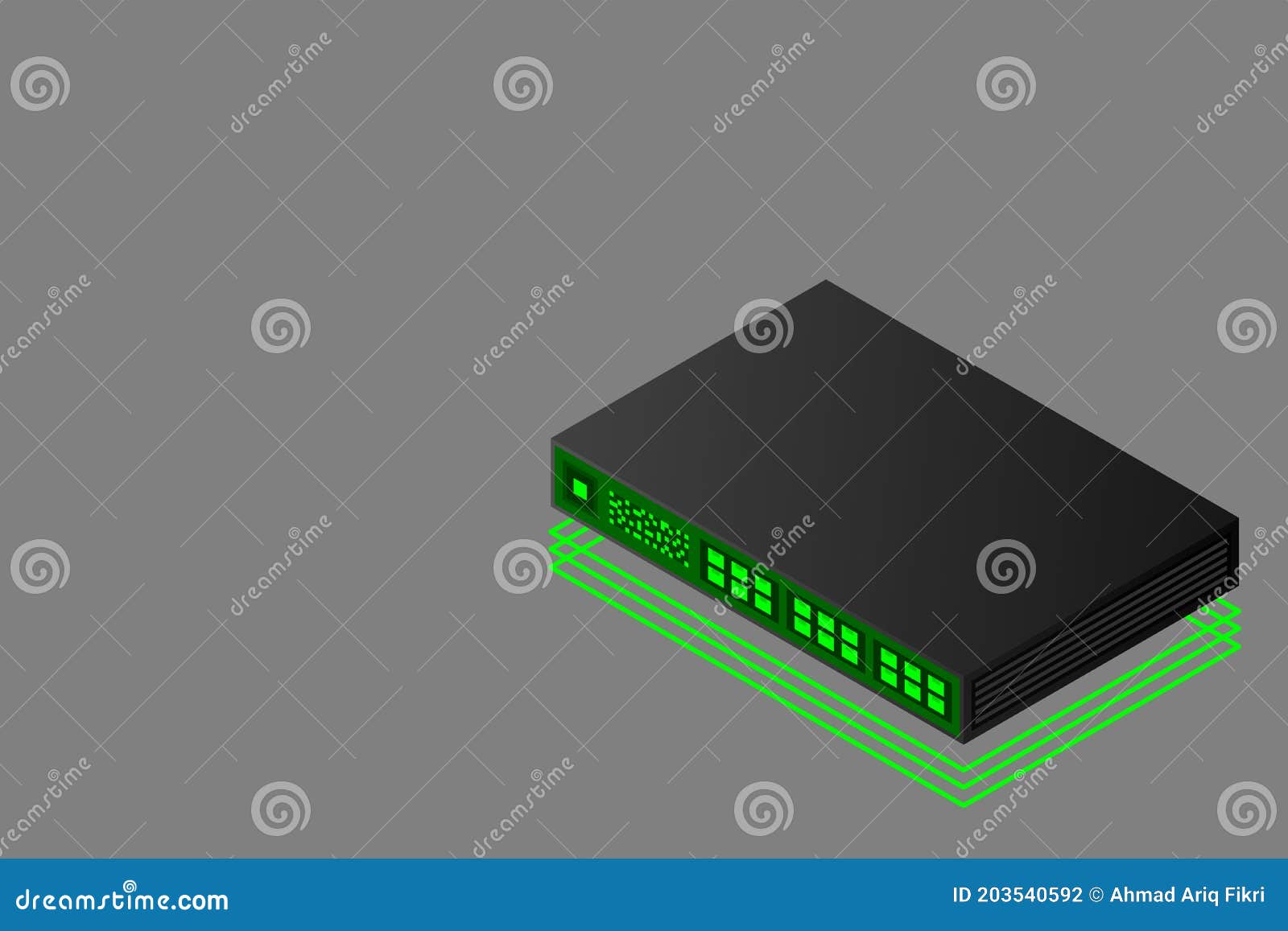 Isometric Switch with Up Link Port Stock Vector - Illustration of ...