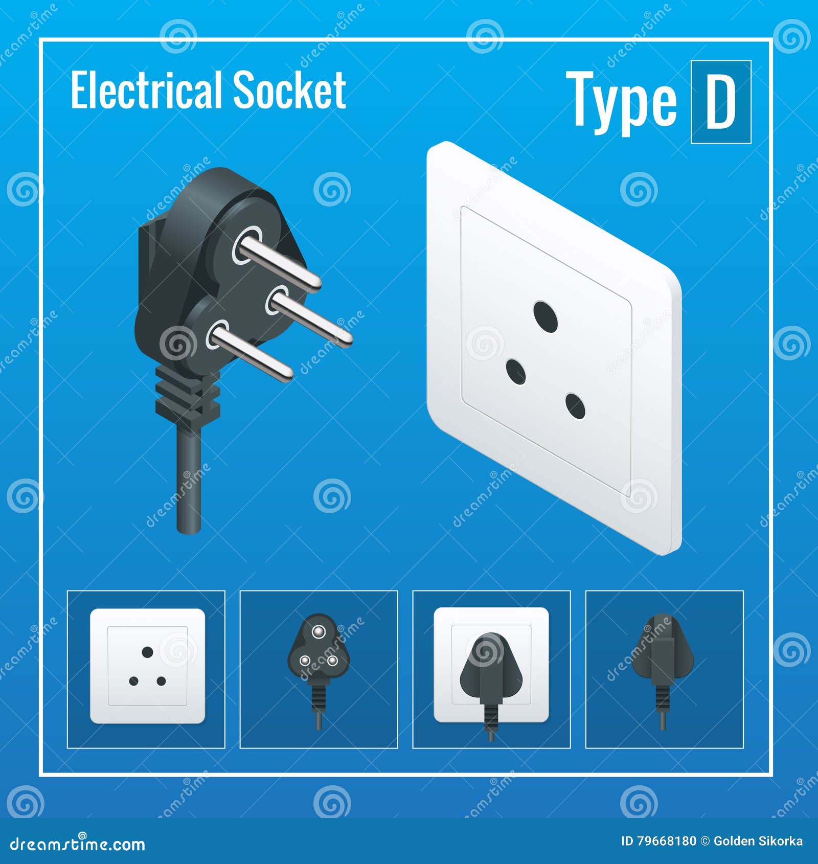 Isometric Switches And Sockets Set. Type G. AC Power Sockets Realistic ...