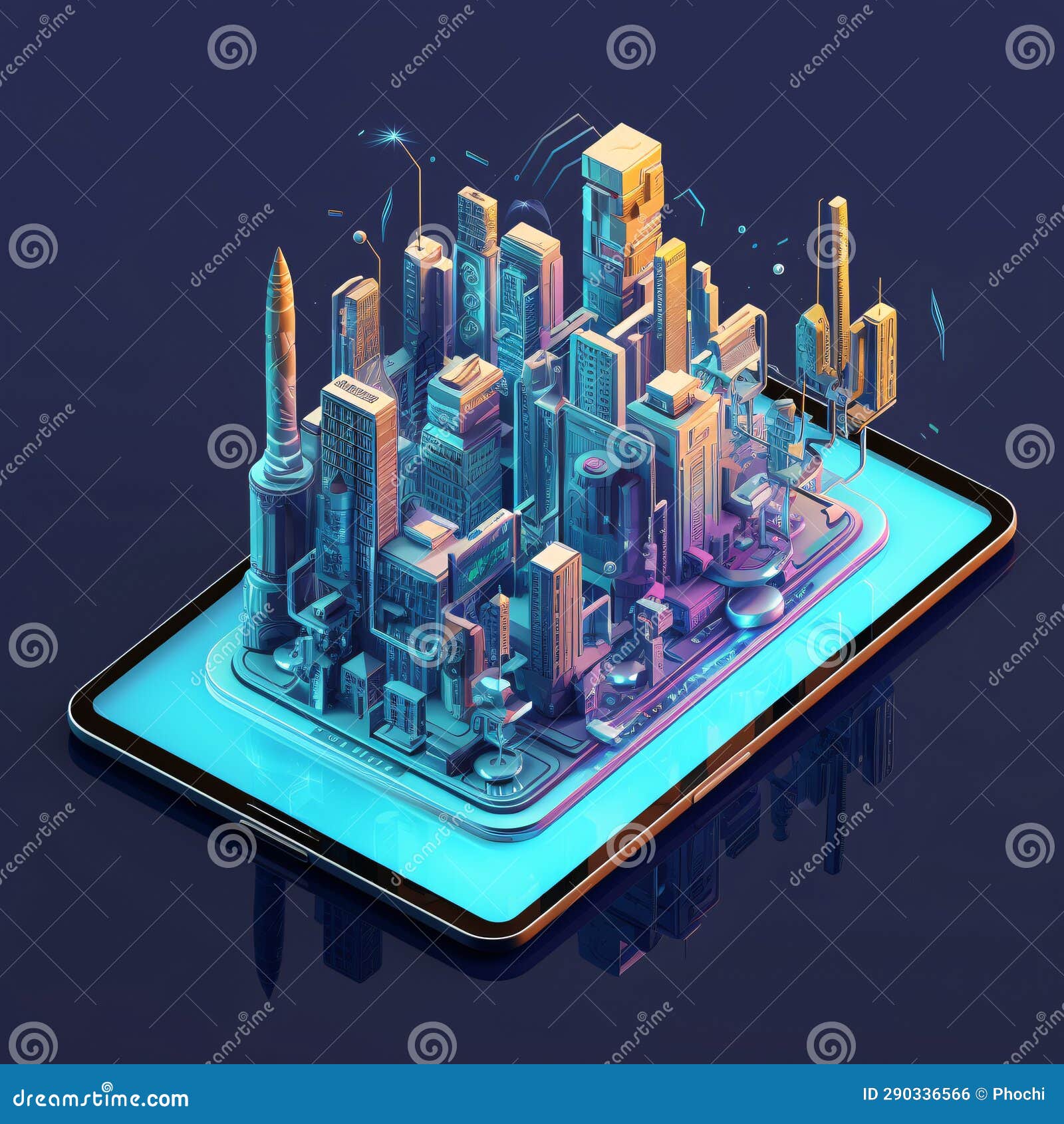 .Isometric Tablet Intricate Detailed Vector Illustration Stock ...