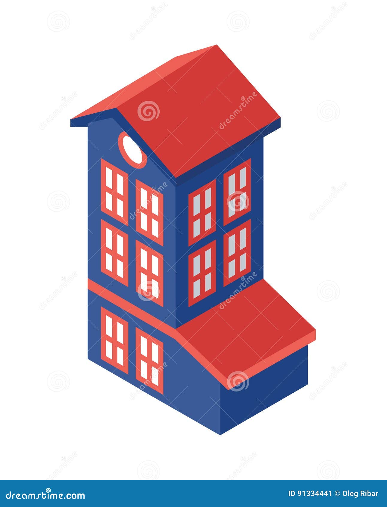 Isometric Tall Building Object Or Icon - Element For Web, Tileset Map, Landscape Design, Urban ...