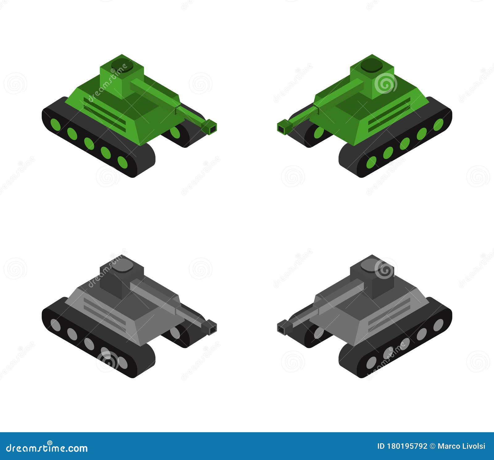 Isometric Tank Icon Illustrated in Vector on White Background Stock ...