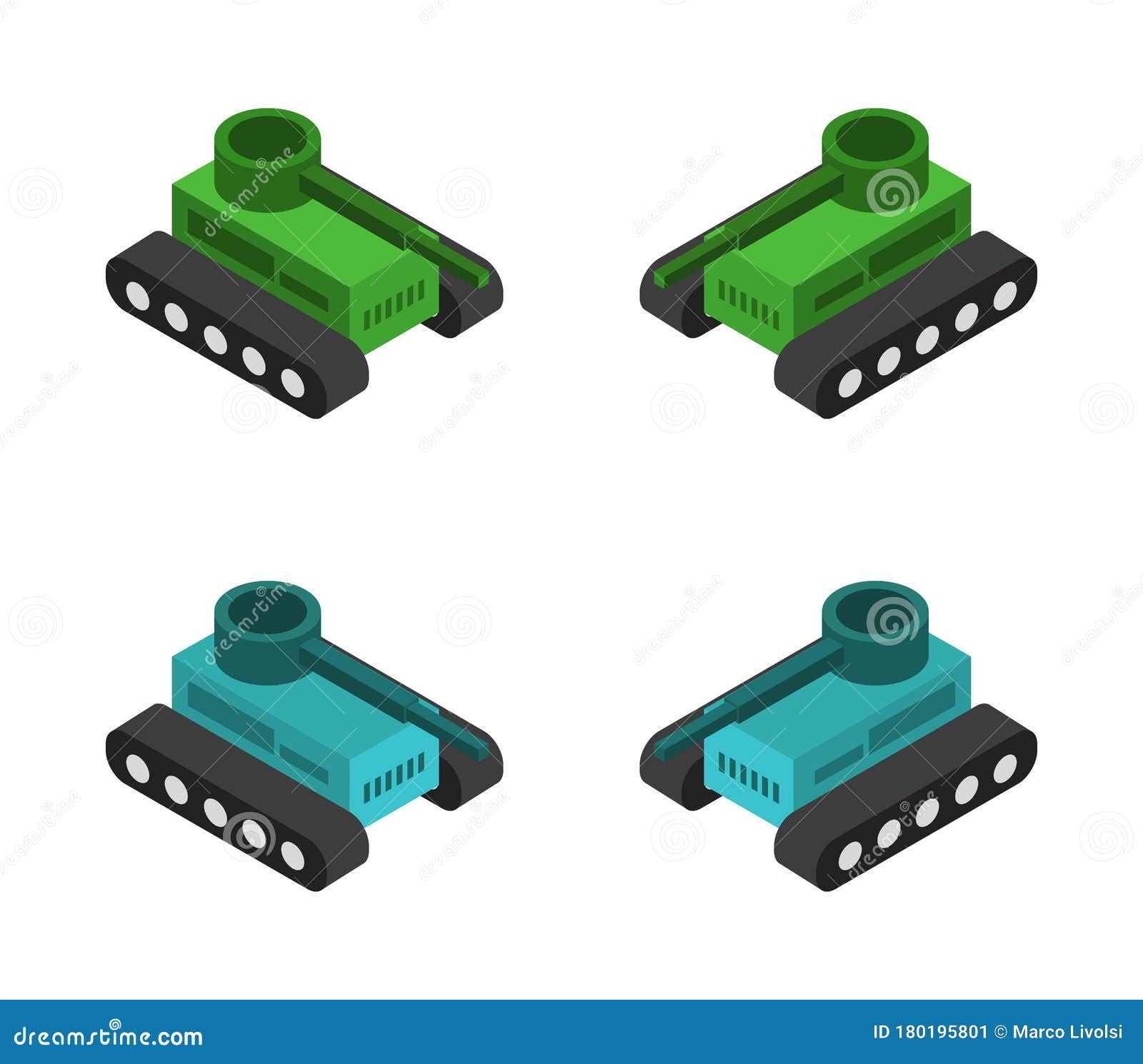Isometric Tank Icon Illustrated in Vector on White Background Stock ...