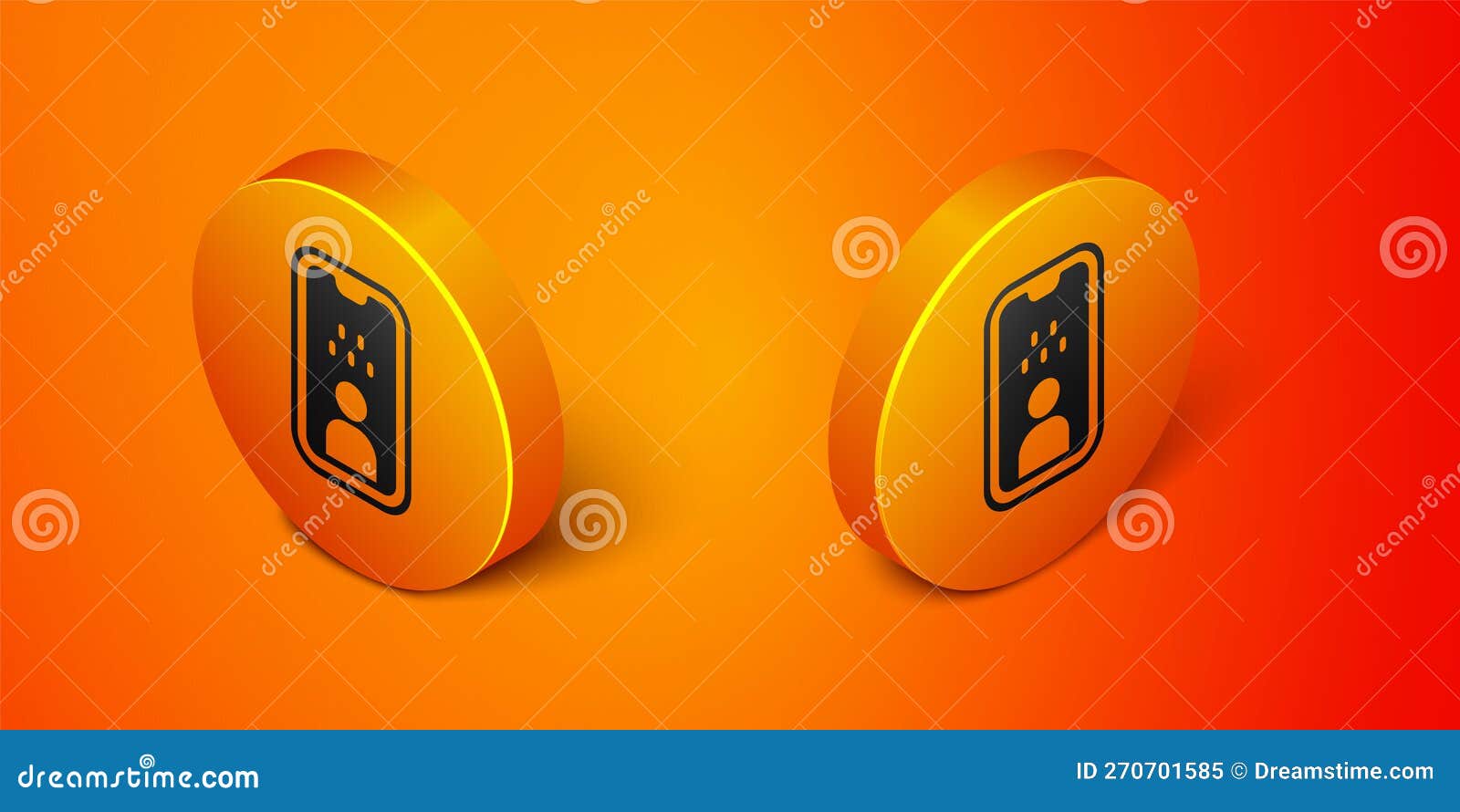 Isometric Taxi Driver License Icon Isolated on Orange Background ...