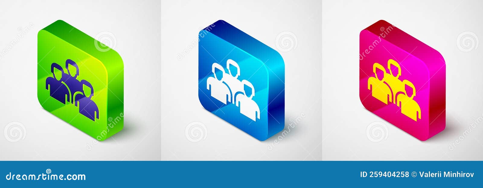 Isometric Team of Baseball Players Icon Isolated on Grey Background ...