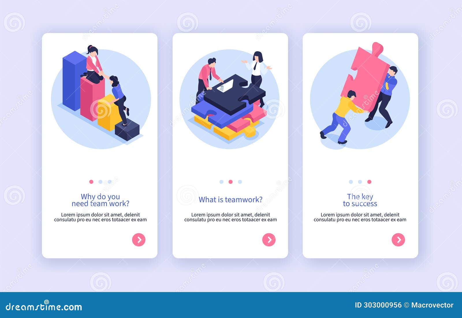 Isometric Teamwork Banner Vertical Stock Illustration - Illustration of ...