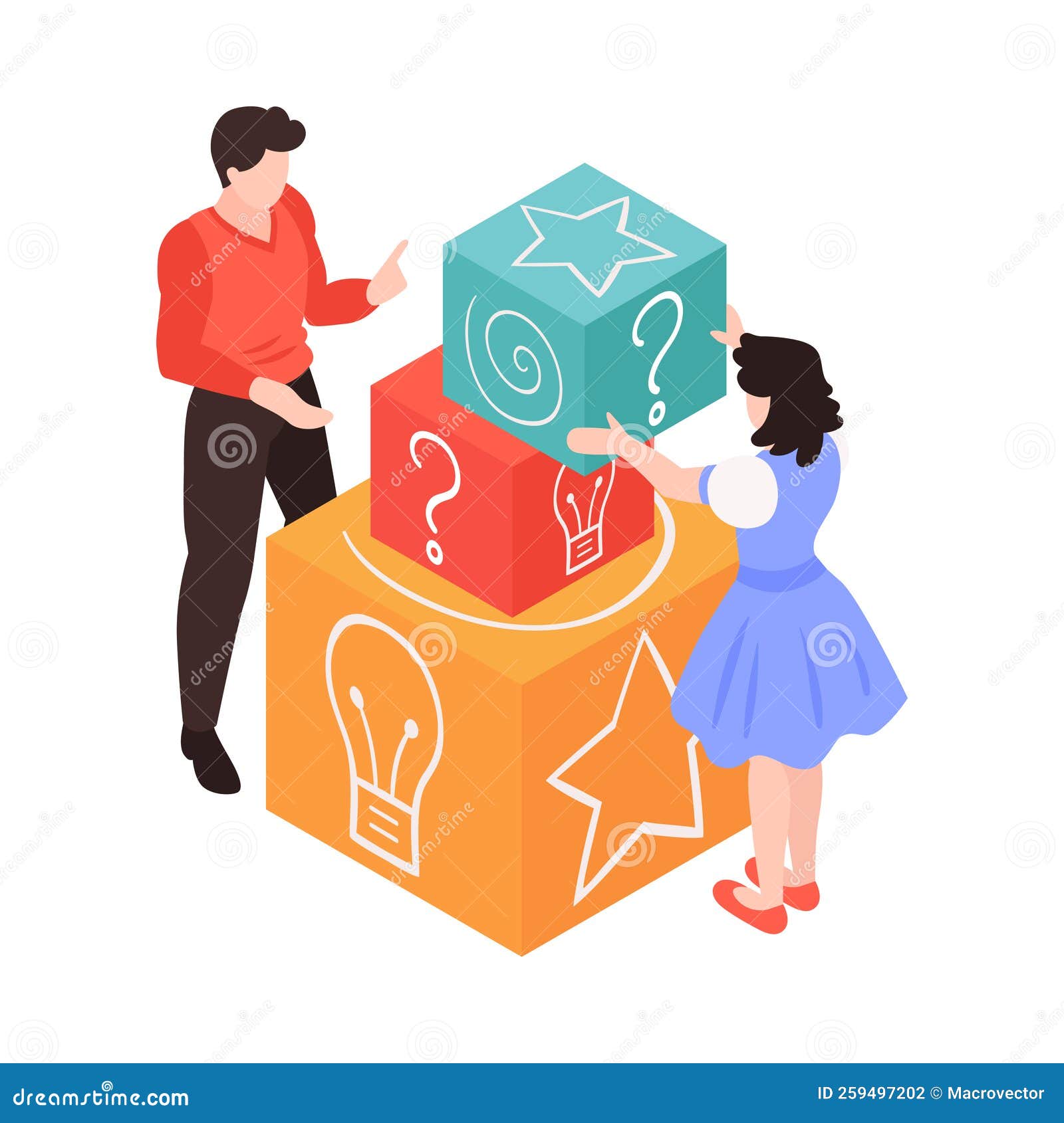 Isometric Teamwork Concept stock illustration. Illustration of worker ...