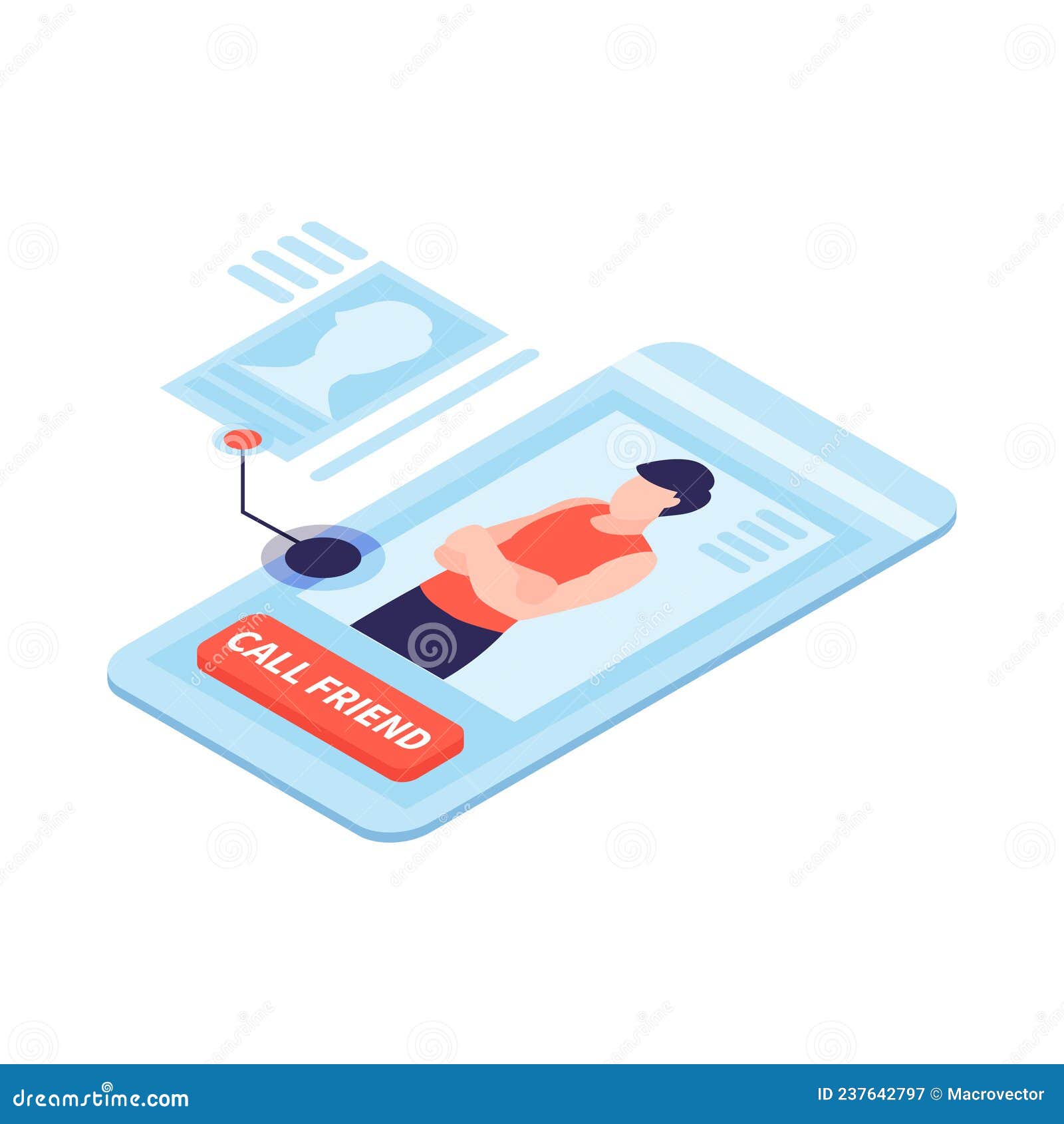Smartphone Call Friend Composition Stock Vector - Illustration of ...