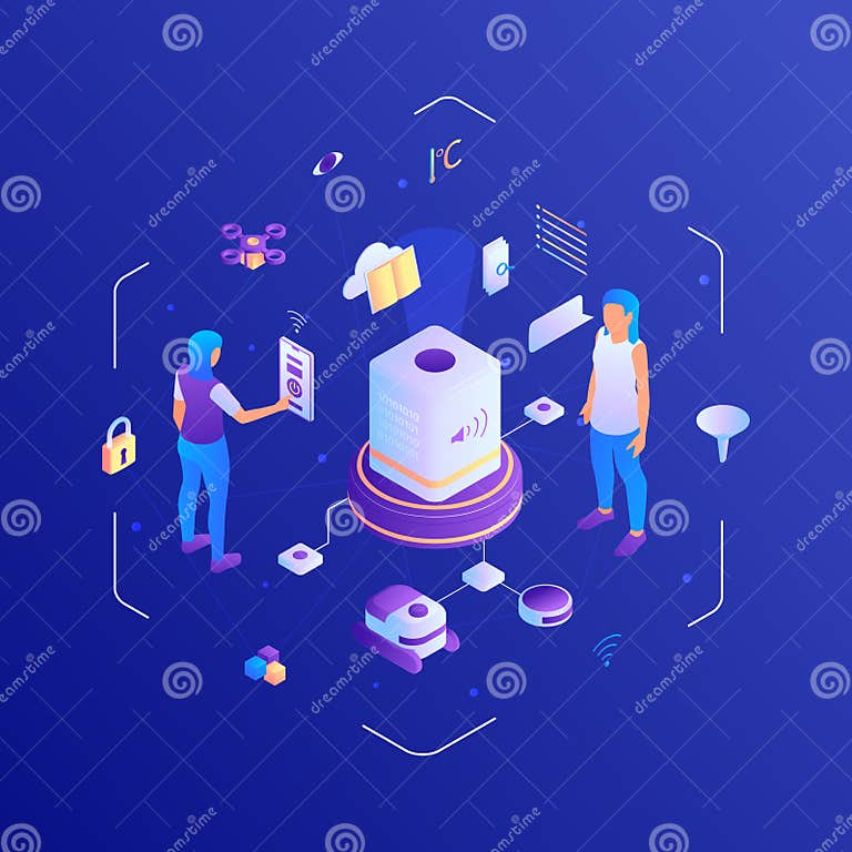 Isometric Technology Background Stock Illustration - Illustration of ...