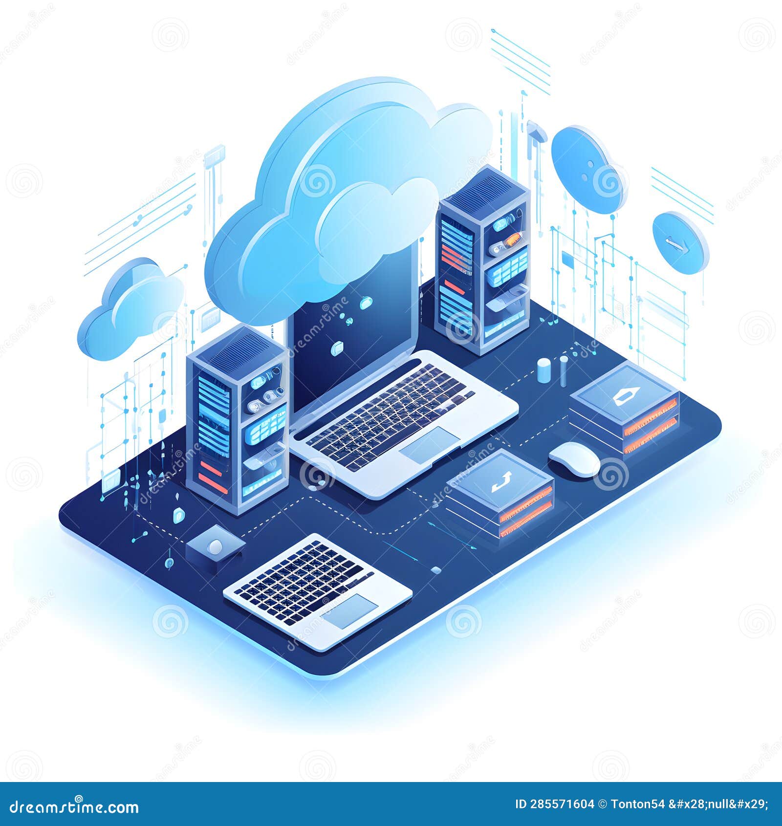 Isometric Technology Icon Blue Technology Icons: Isometric Laptop ...