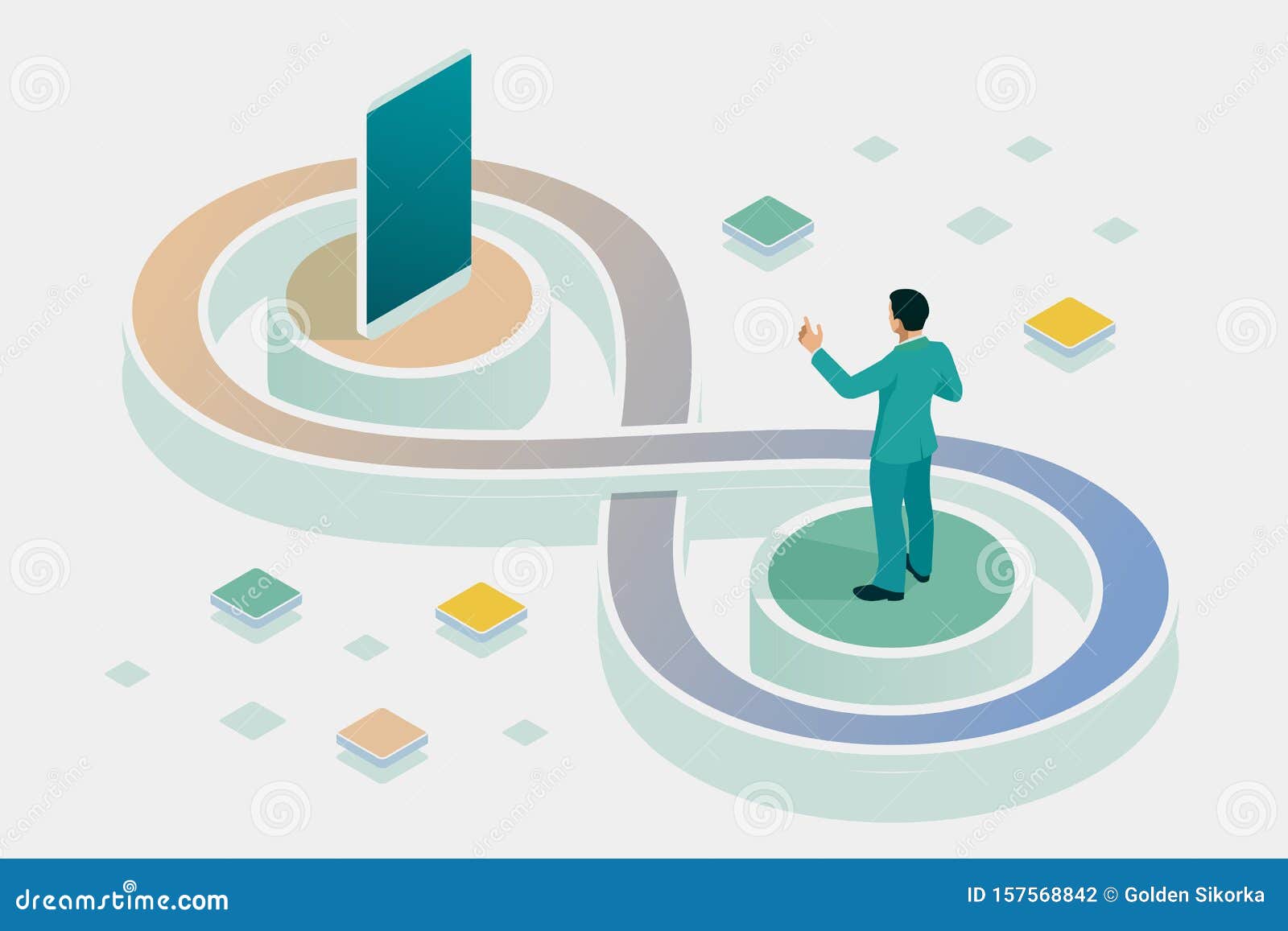 Isometric Technology Process of Software Development. Web Development ...
