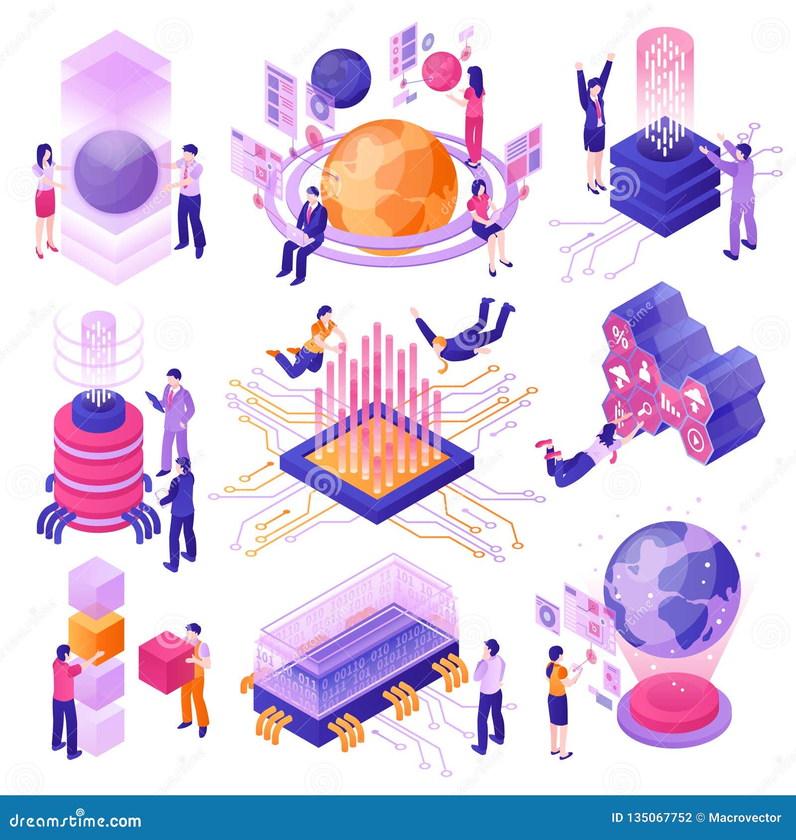 Isometric Technology Set stock vector. Illustration of design - 135067752