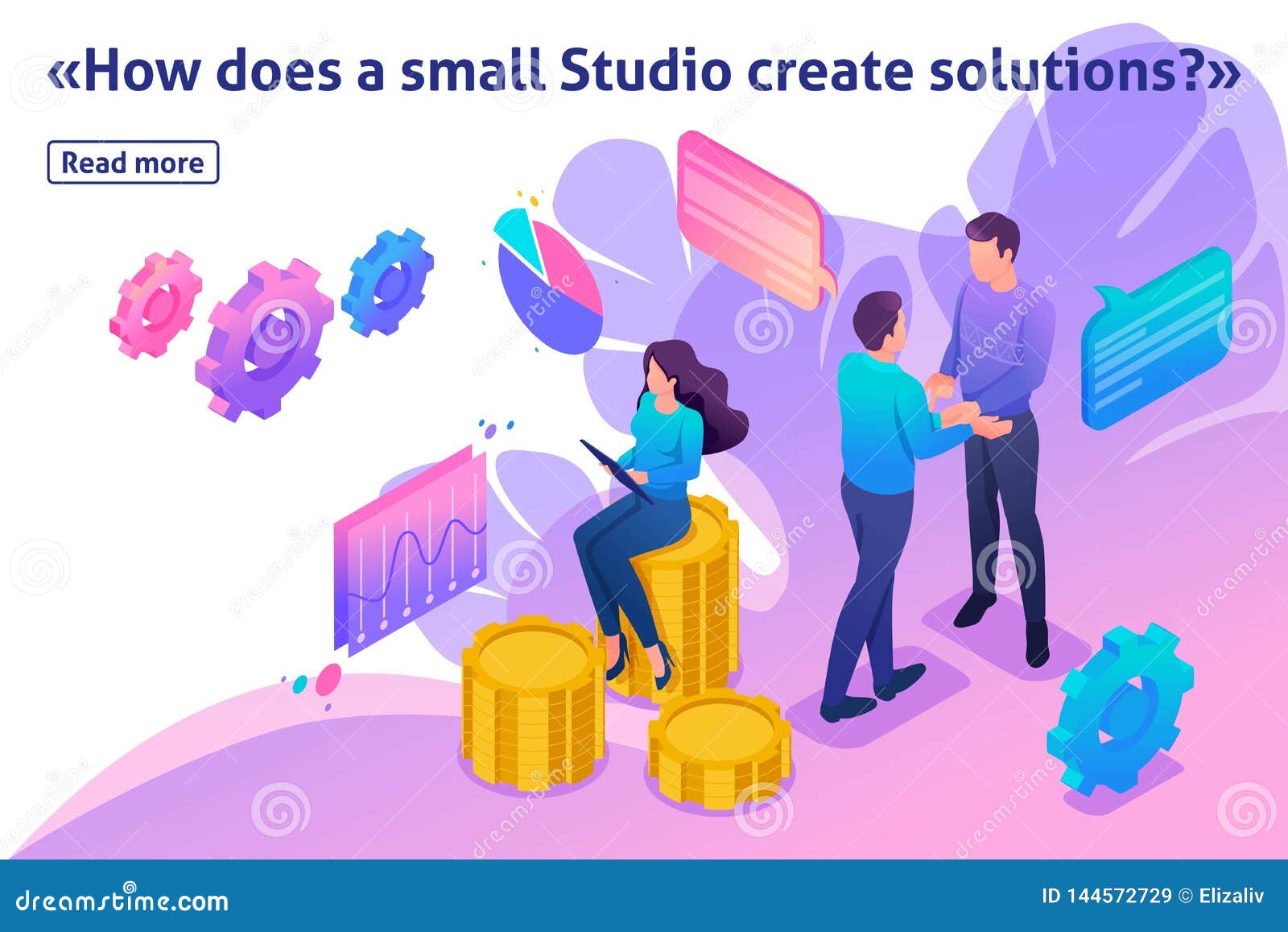 Isometric Concept Teamwork To Create a Solution Stock Vector ...