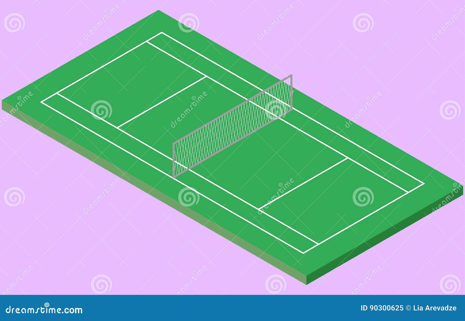 Isometric Tennis Court in Vector Stock Vector - Illustration of line ...
