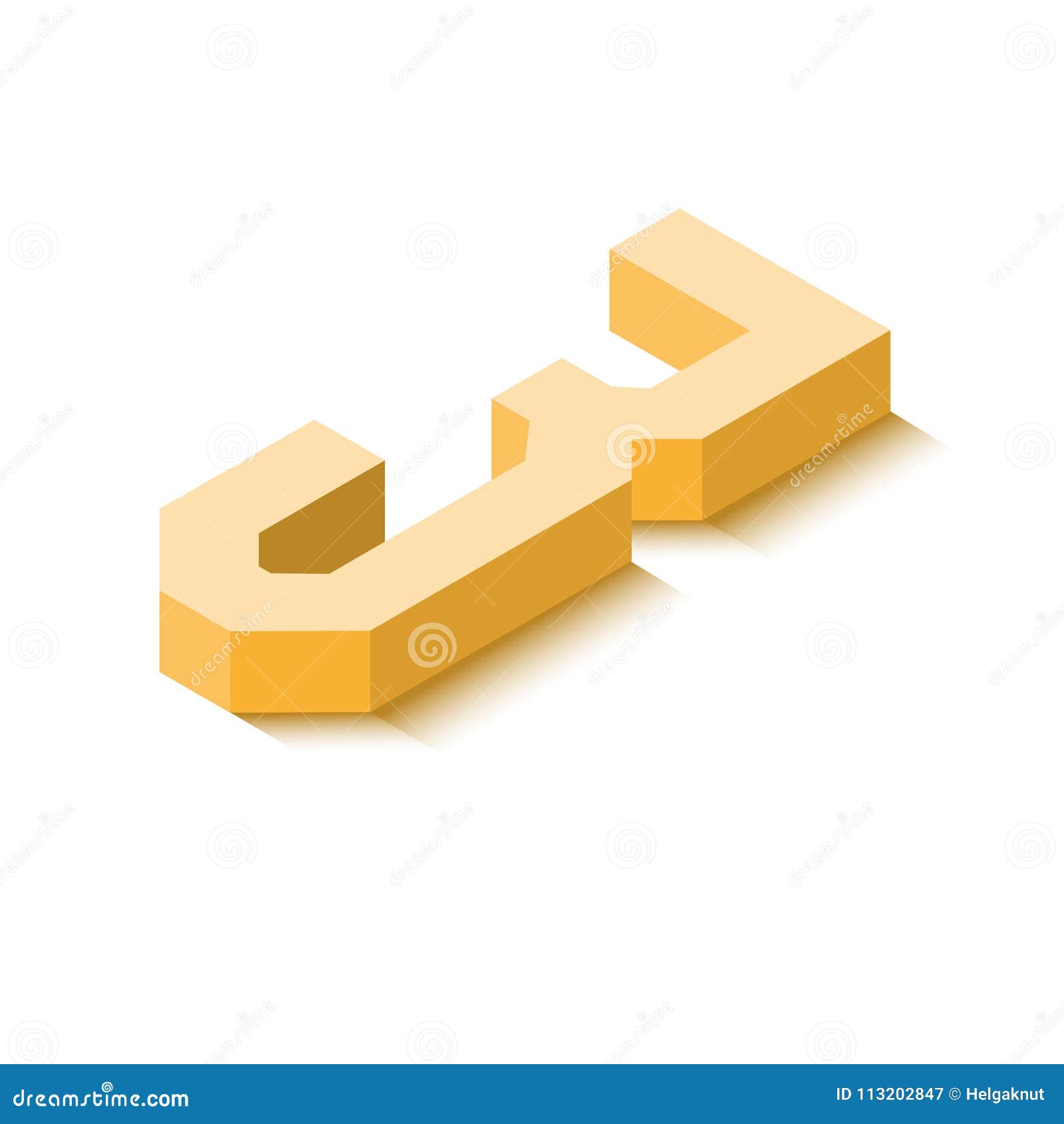 Isometric Three Orange Icon, 3d Character with Shadow Stock Vector ...