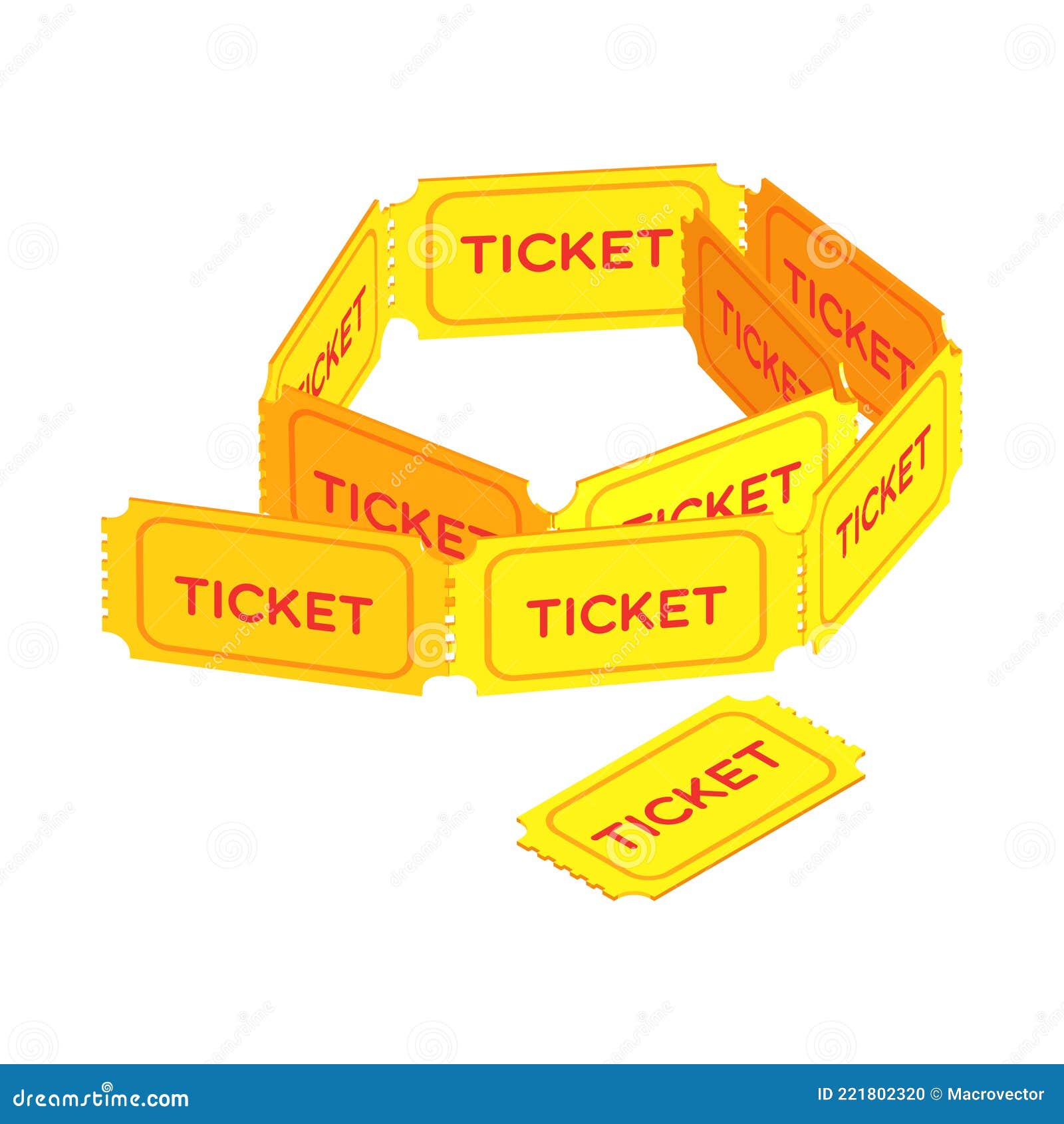 Isometric Ticket Icon stock vector. Illustration of performance - 221802320
