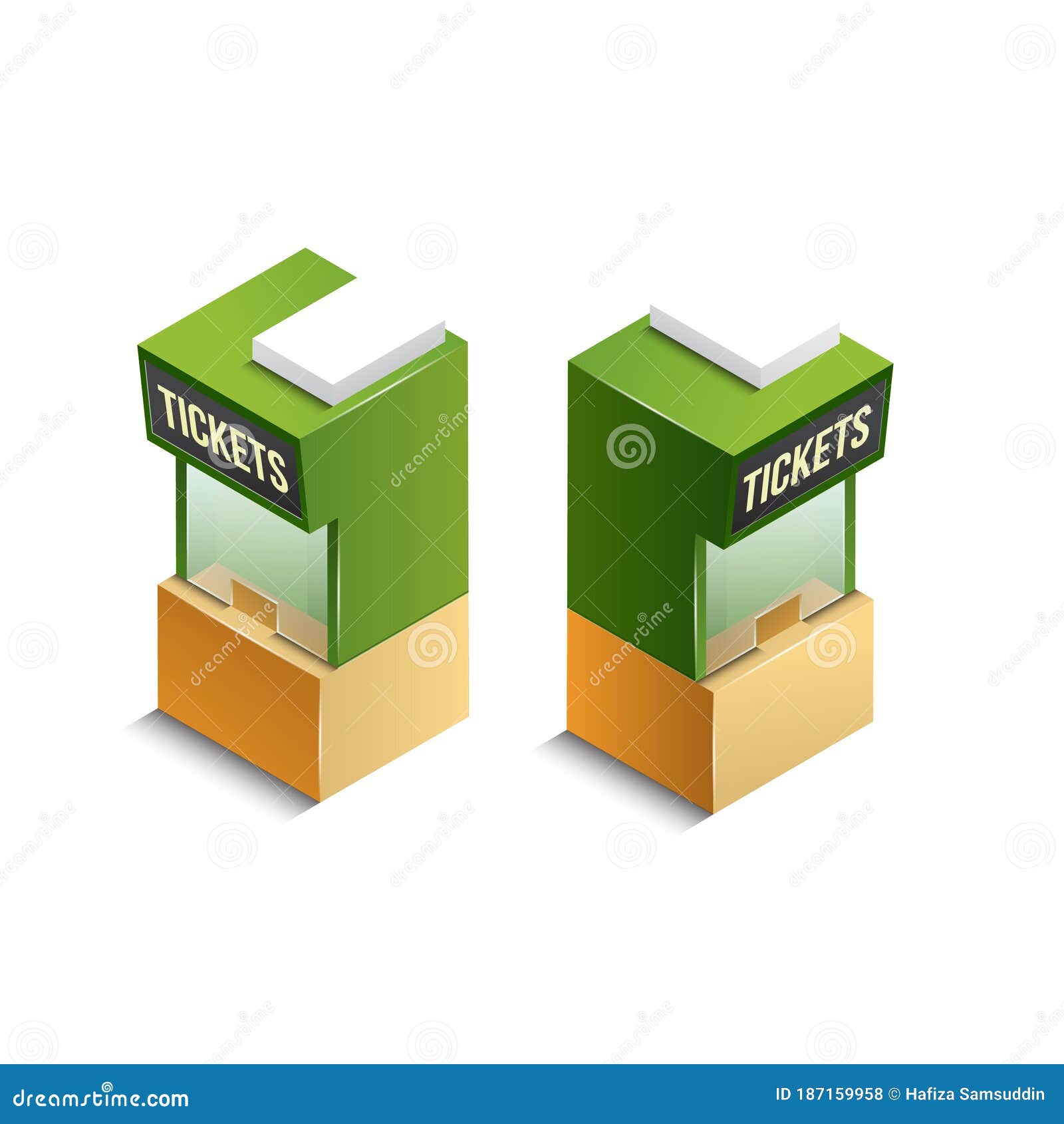 Isometric Tickets Counter. Vector Illustration Decorative Design Stock ...