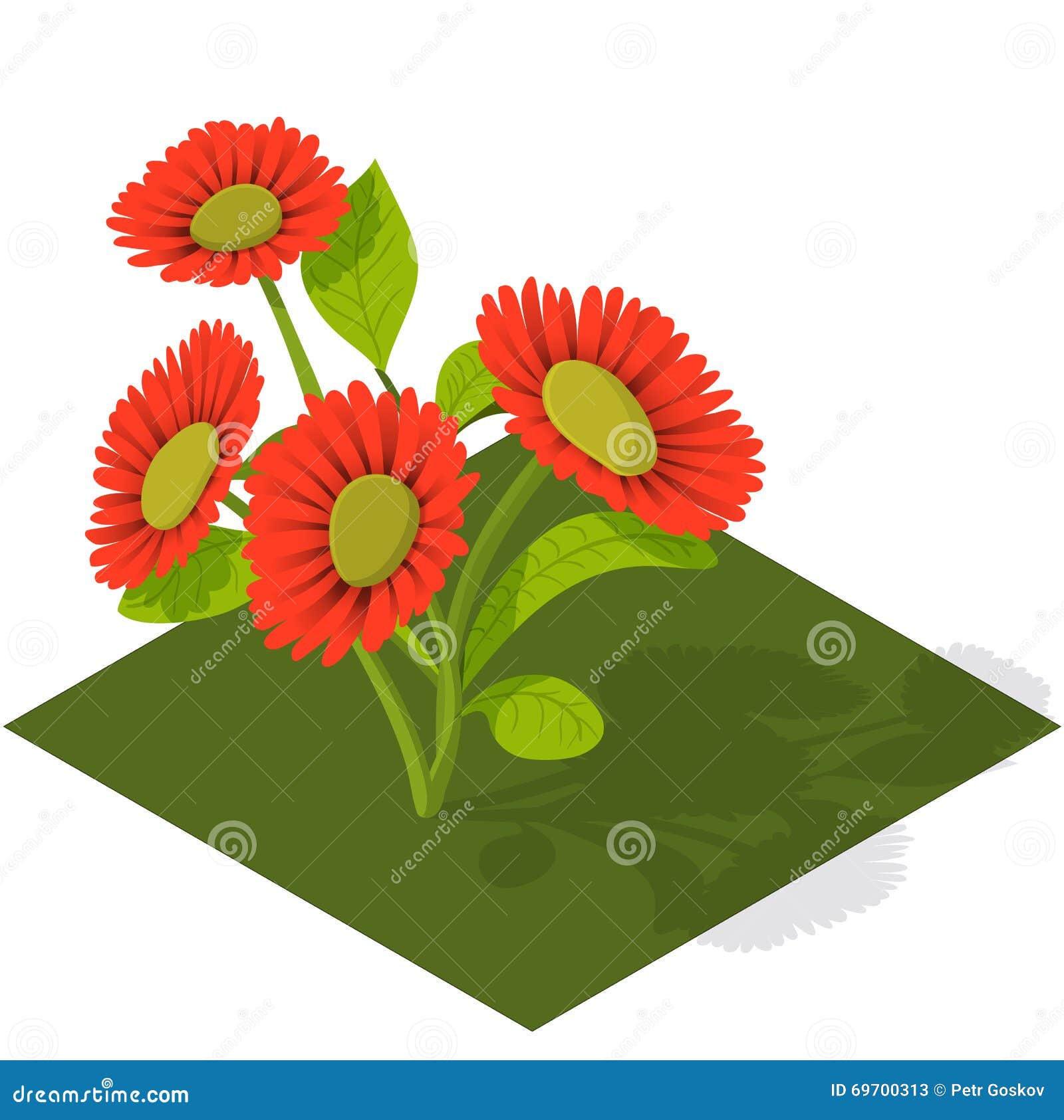 Isometric Tile Flowers stock vector. Illustration of info - 69700313