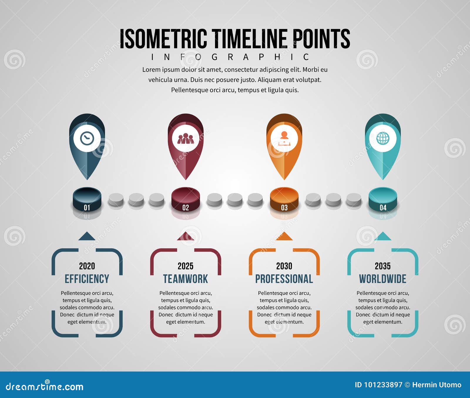 Isometric Timeline Points Infographic Stock Vector - Illustration of ...