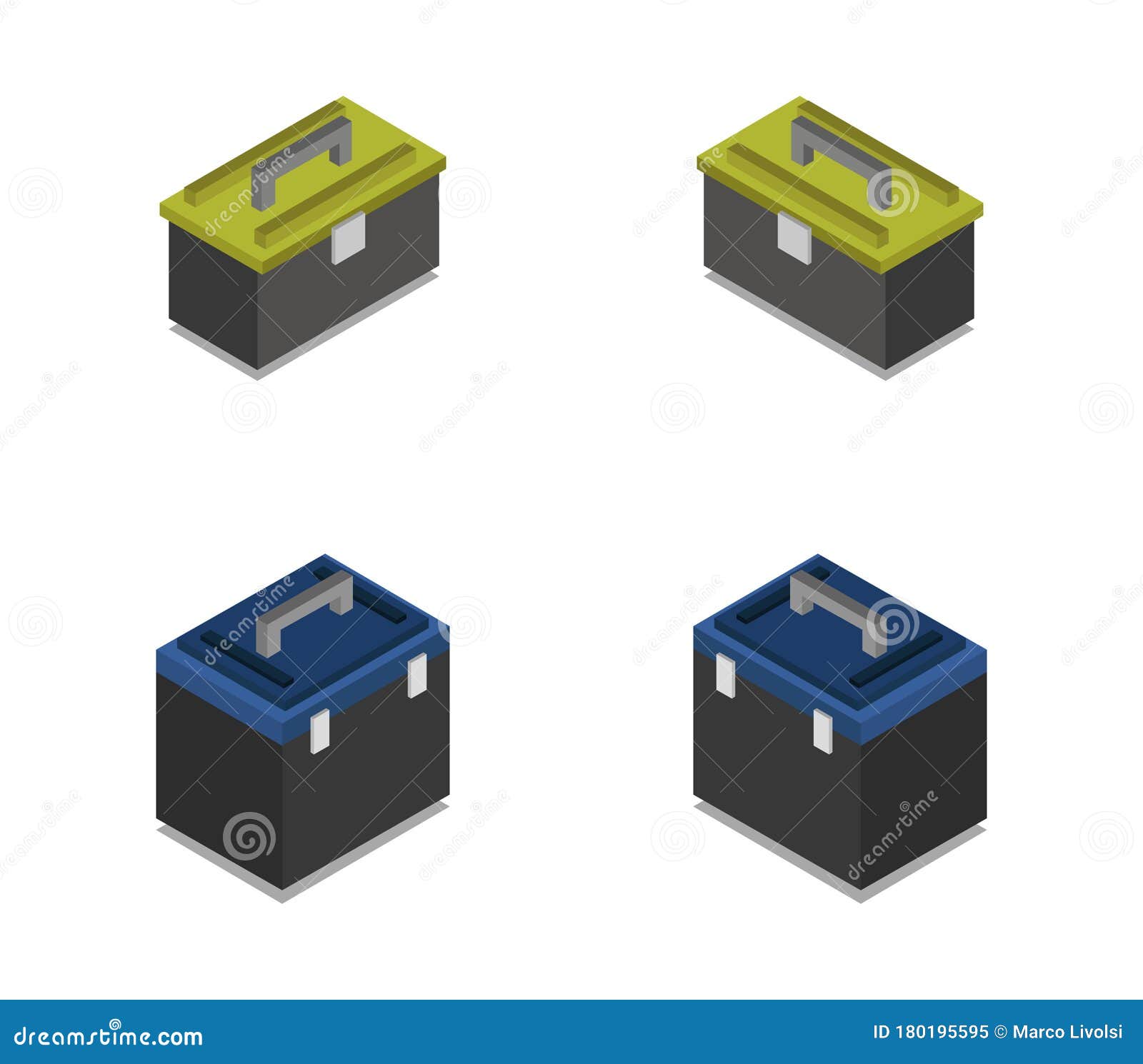 Isometric Toolbox Icon Illustrated in Vector on White Background Stock ...