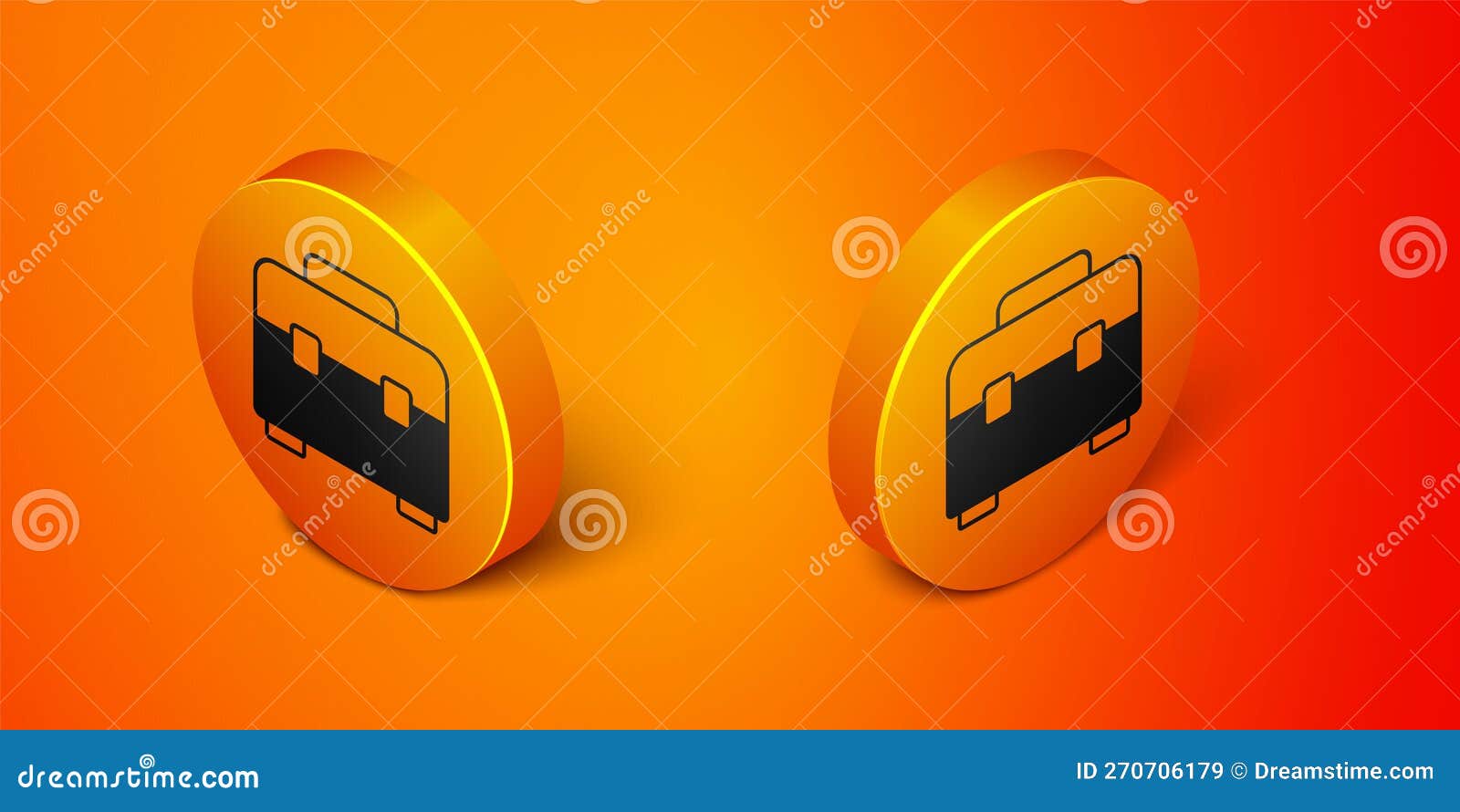 Isometric Toolbox Icon Isolated on Orange Background. Tool Box Sign ...