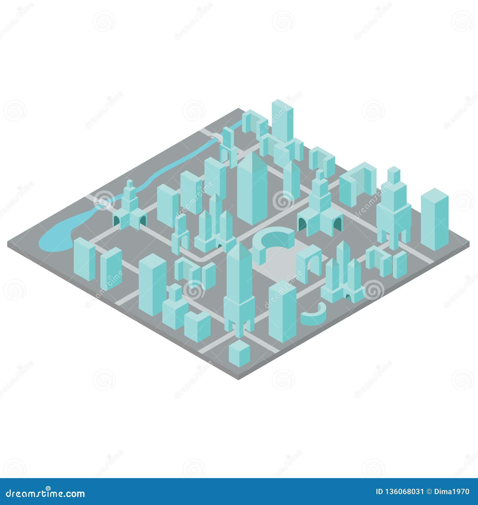 Isometric Town Constructor Set for Creating Your City Map. Simple ...