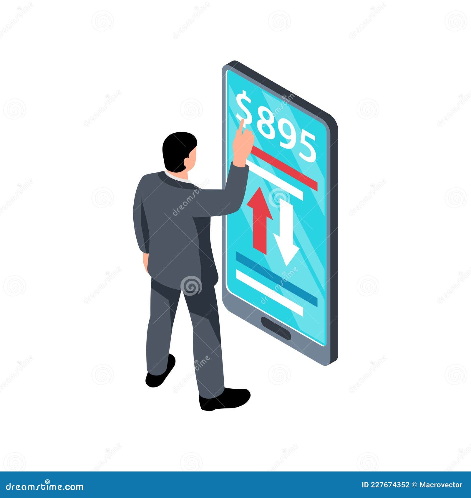 Isometric Trading App Composition Stock Vector - Illustration of ...
