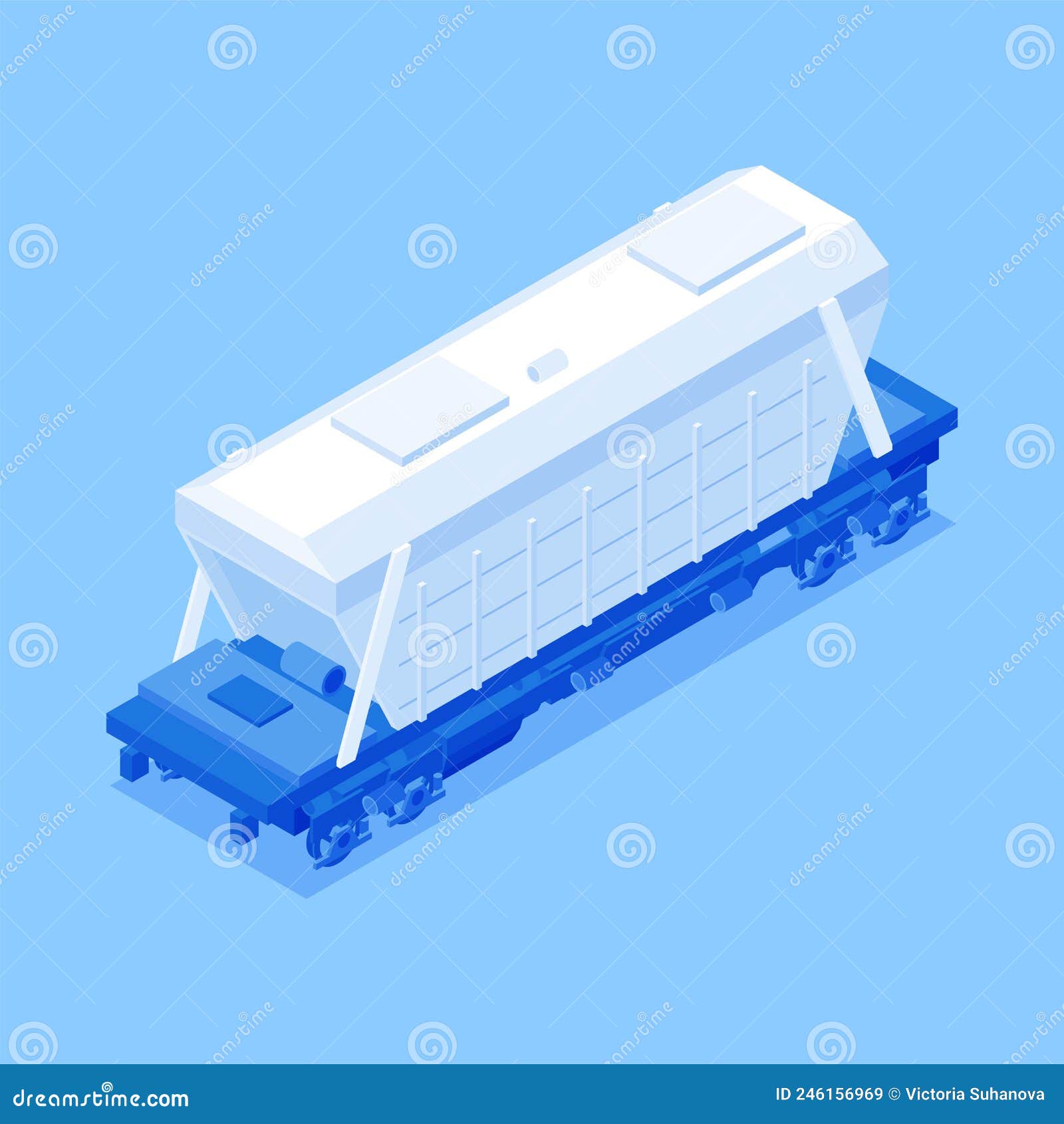 Isometric Train Engine. Locomotive With Railroad Tank Car, Passenger ... Isometric Train Engine. Locomotive With Railroad Tank Car, Passenger ...
