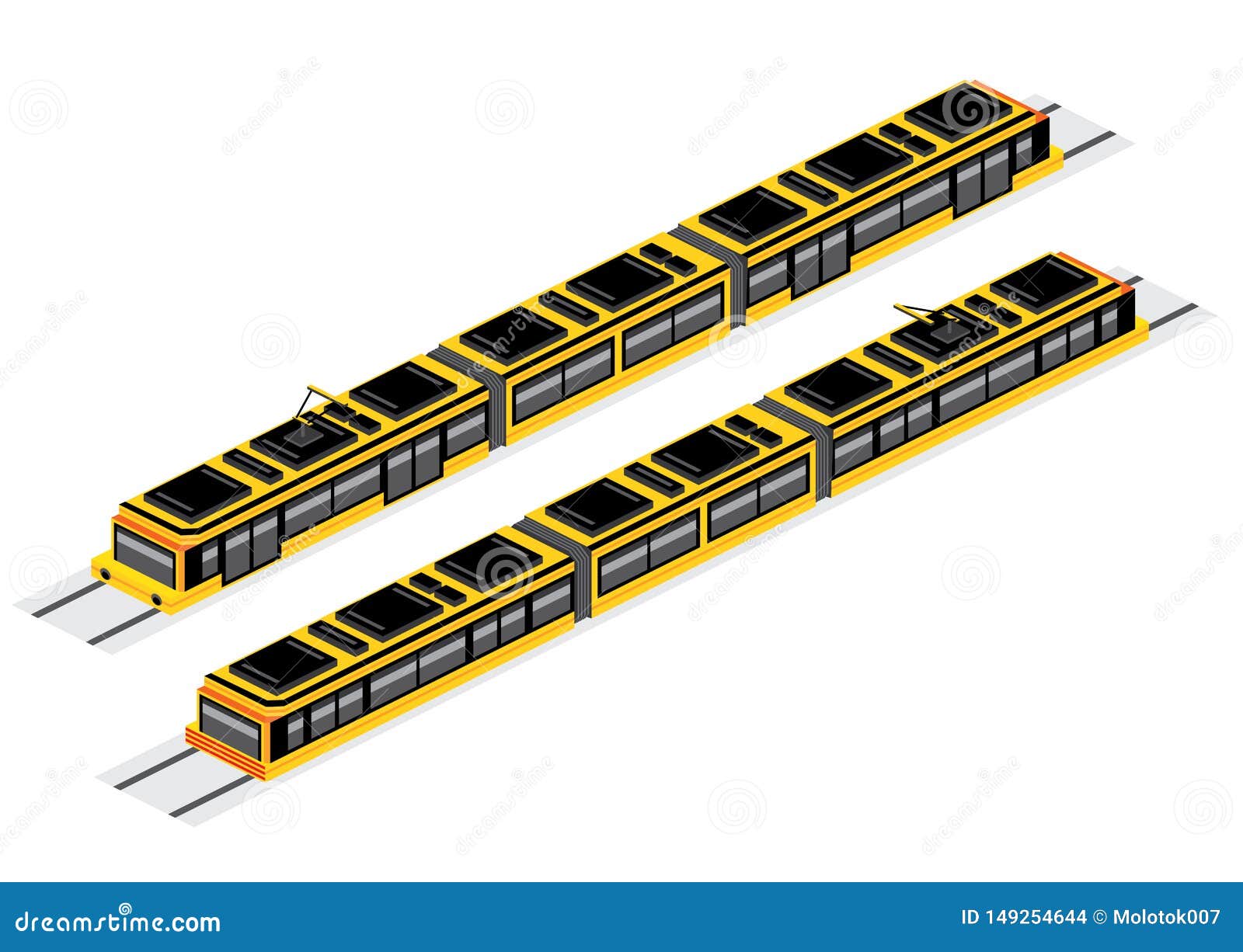 Isometric Tram Isolated on White. Vector Illustration Stock Vector ...