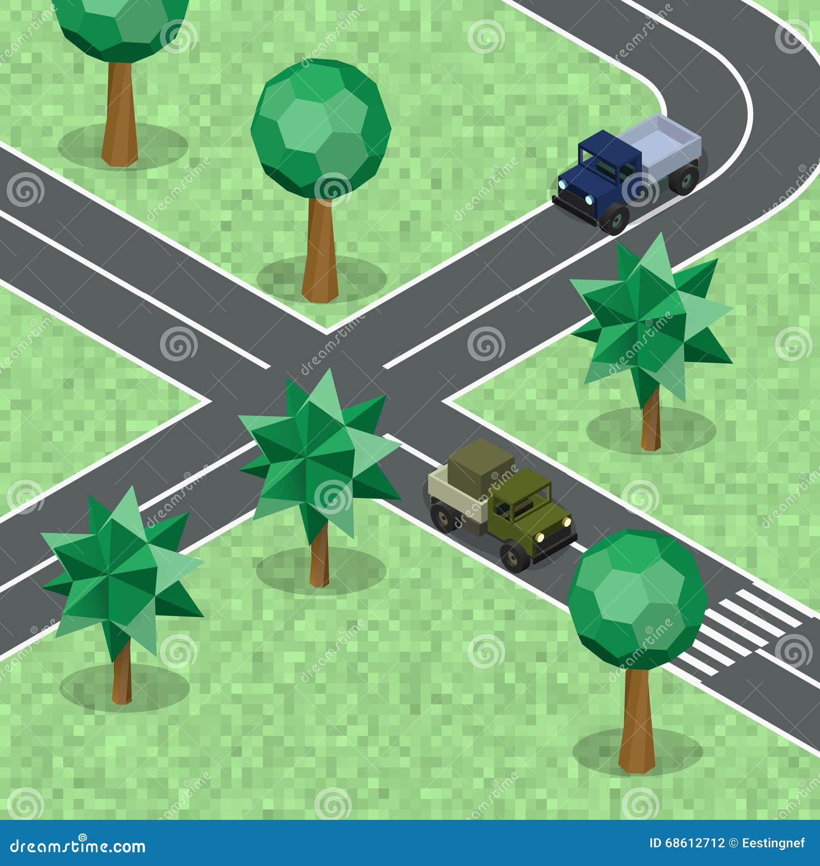 Isometric Transport Cars on Road. Stock Vector - Illustration of ...