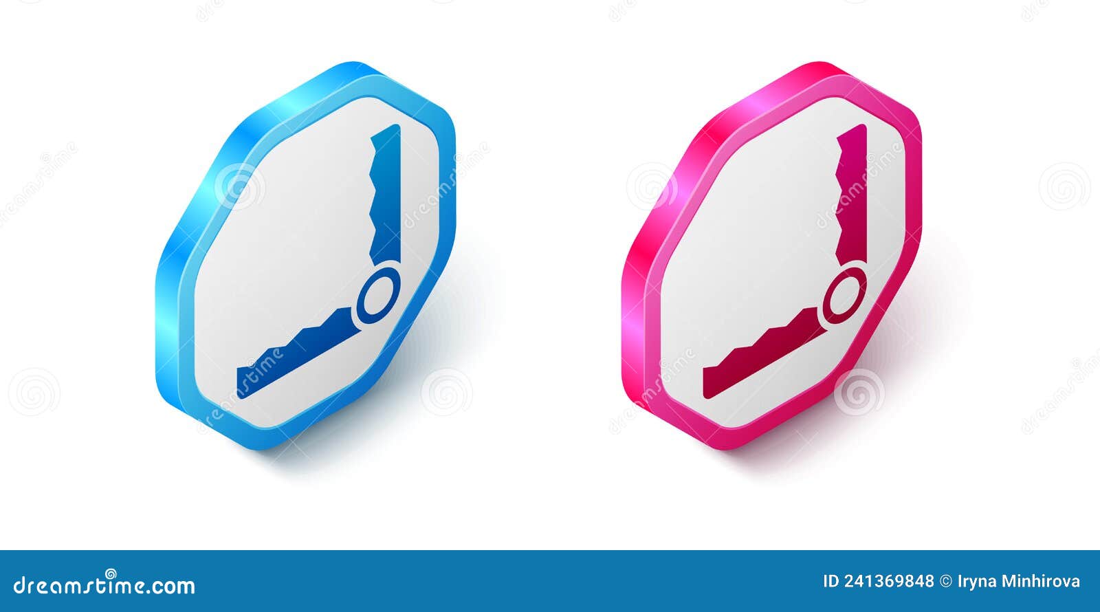 Isometric Trap Hunting Icon Isolated on White Background. Hexagon ...