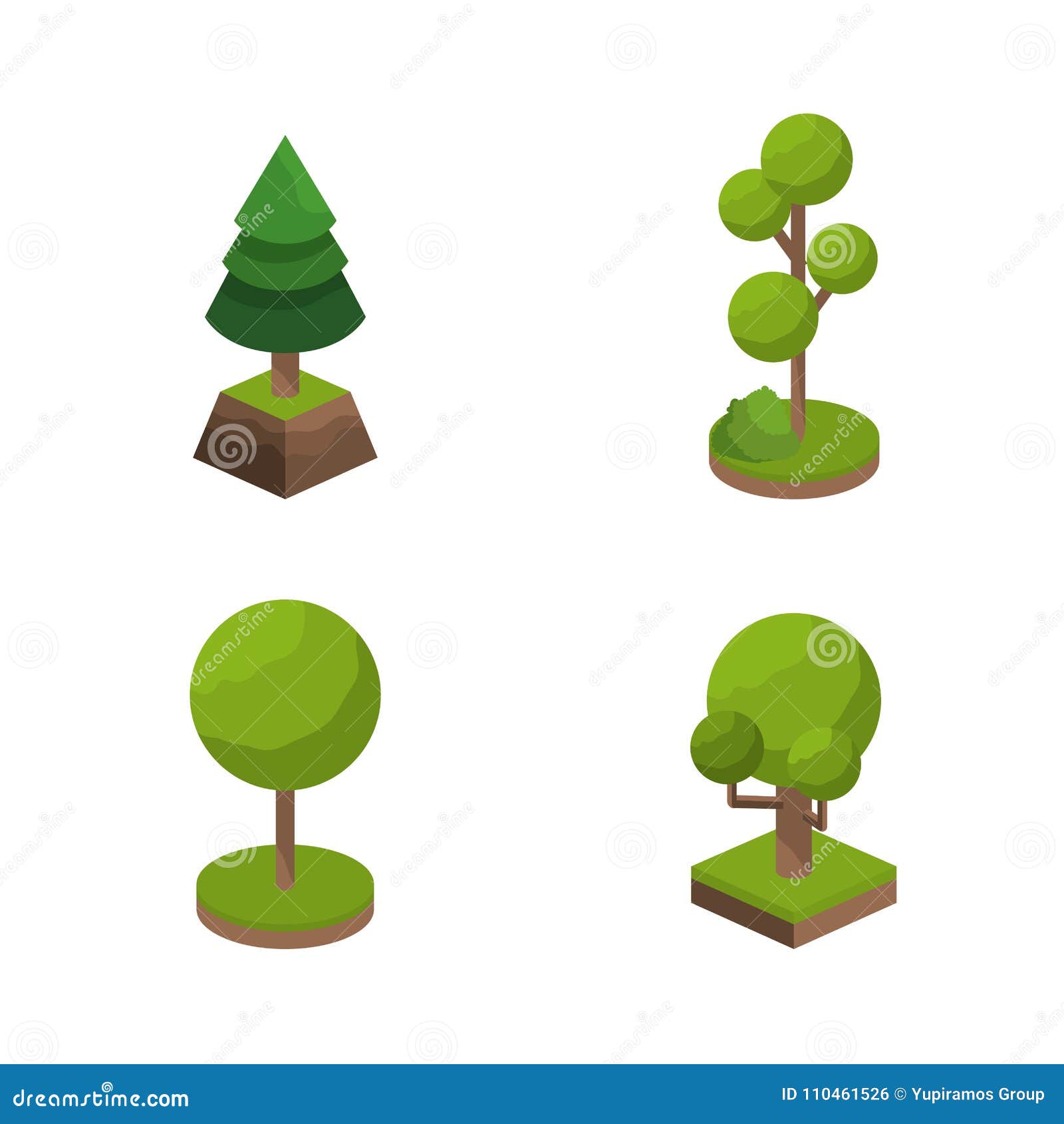 Isometric trees design stock vector. Illustration of plant - 110461526