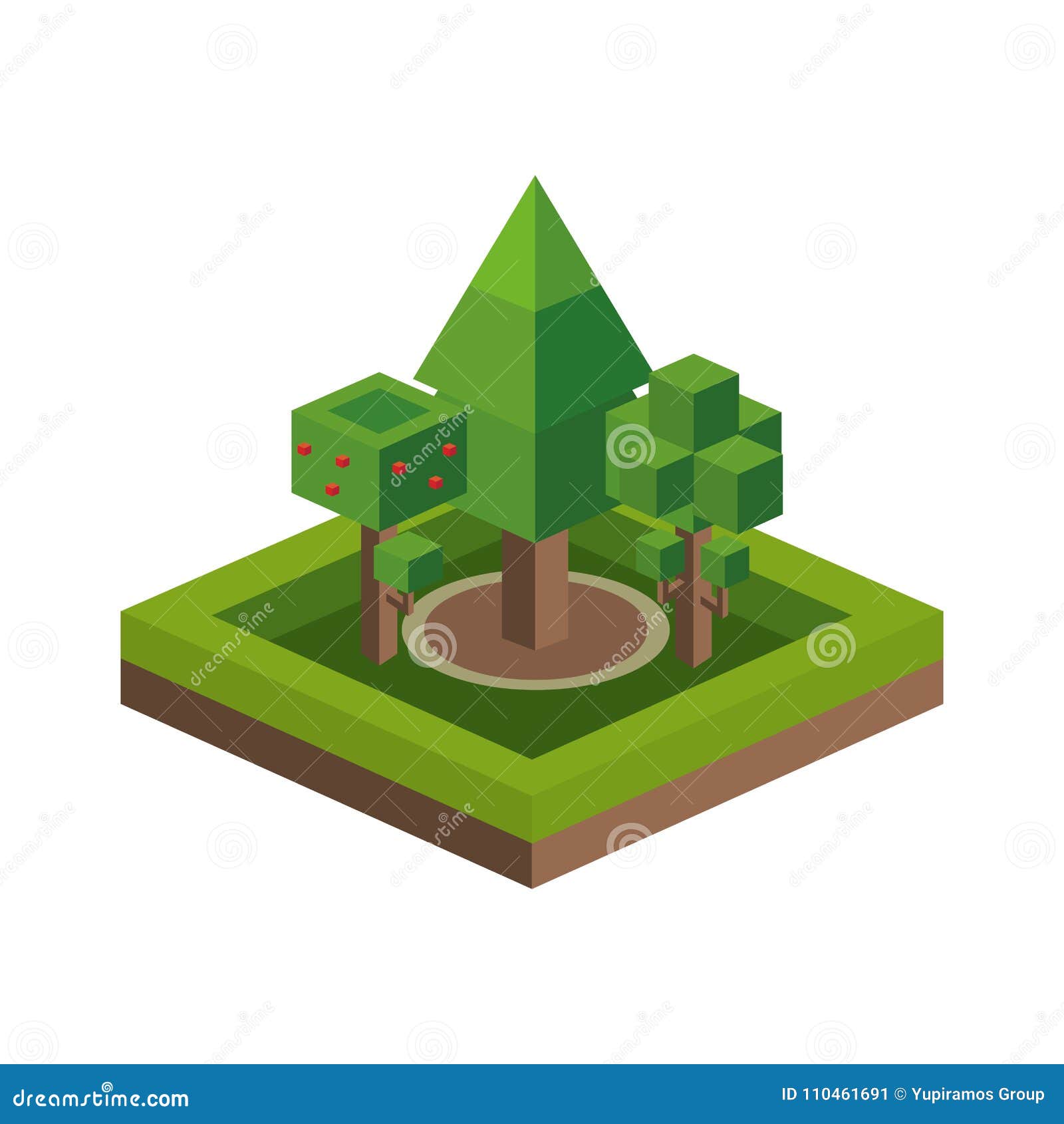 Isometric trees design stock vector. Illustration of garden - 110461691