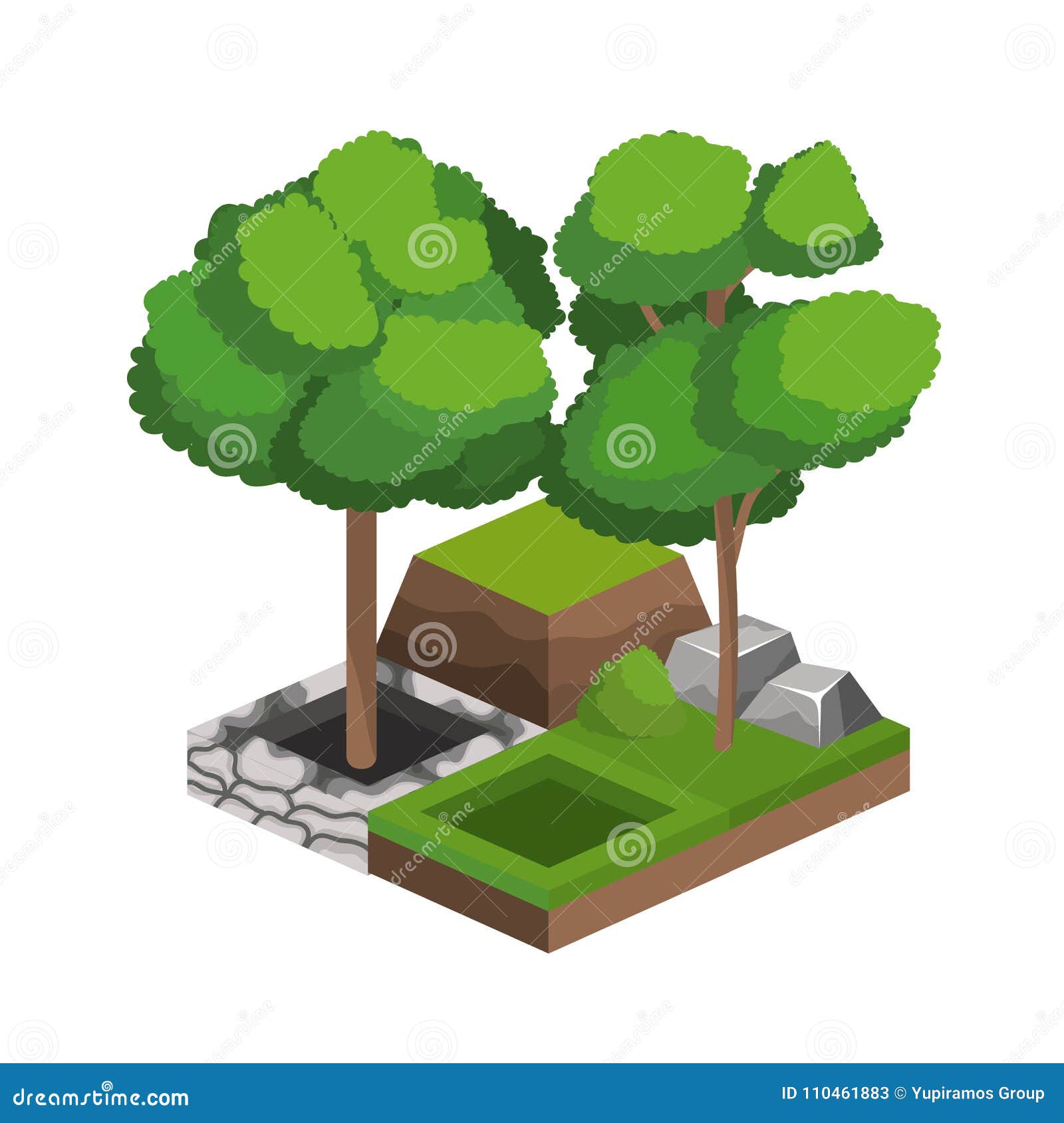 Isometric trees design stock vector. Illustration of abstract - 110461883