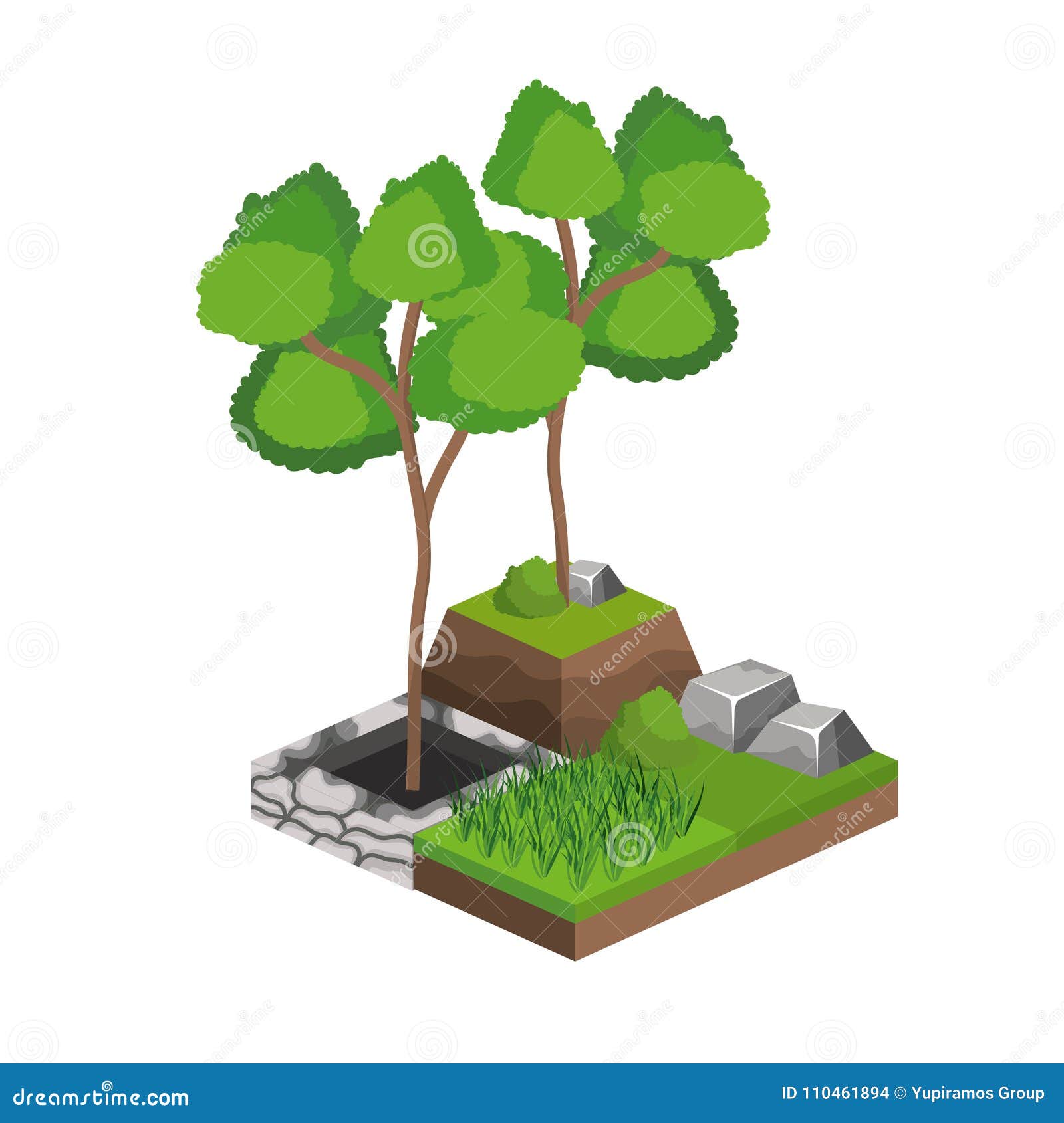 Isometric trees design stock vector. Illustration of symbol - 110461894