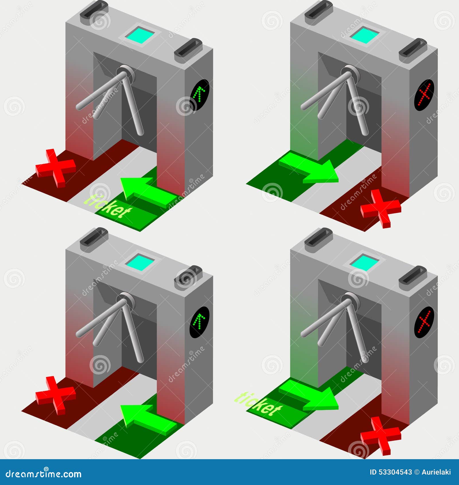Isometric Tripod Gate stock vector. Illustration of line - 53304543