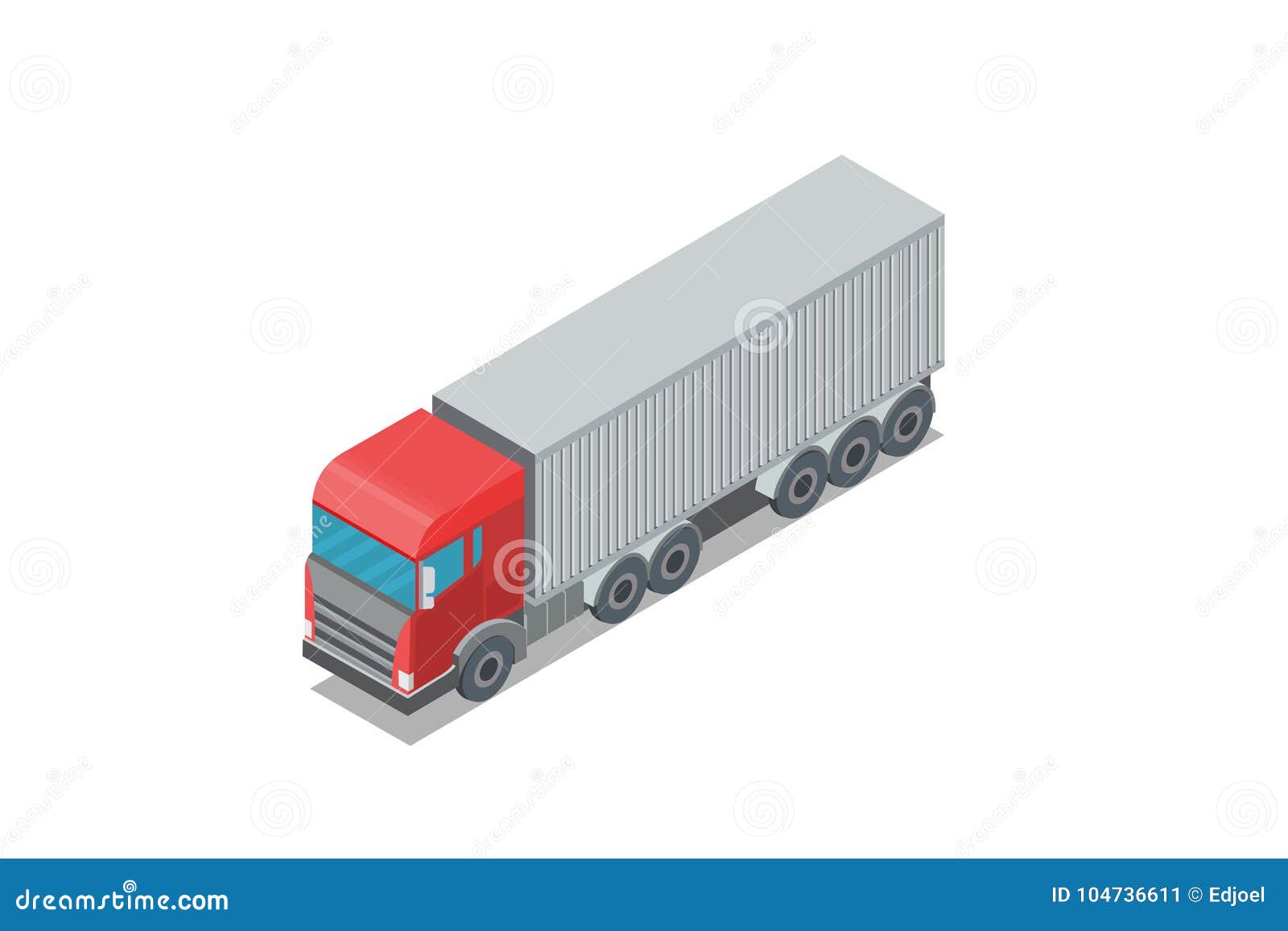 Isometric Truck Model with Loading of a Container. Stock Vector ...