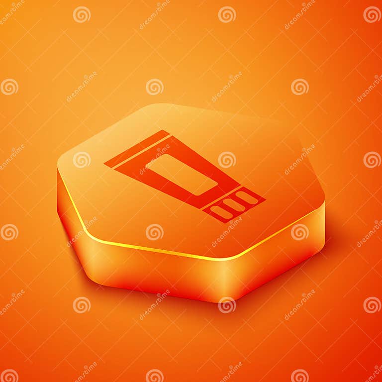 Isometric Tube of Toothpaste Icon Isolated on Orange Background. Orange ...