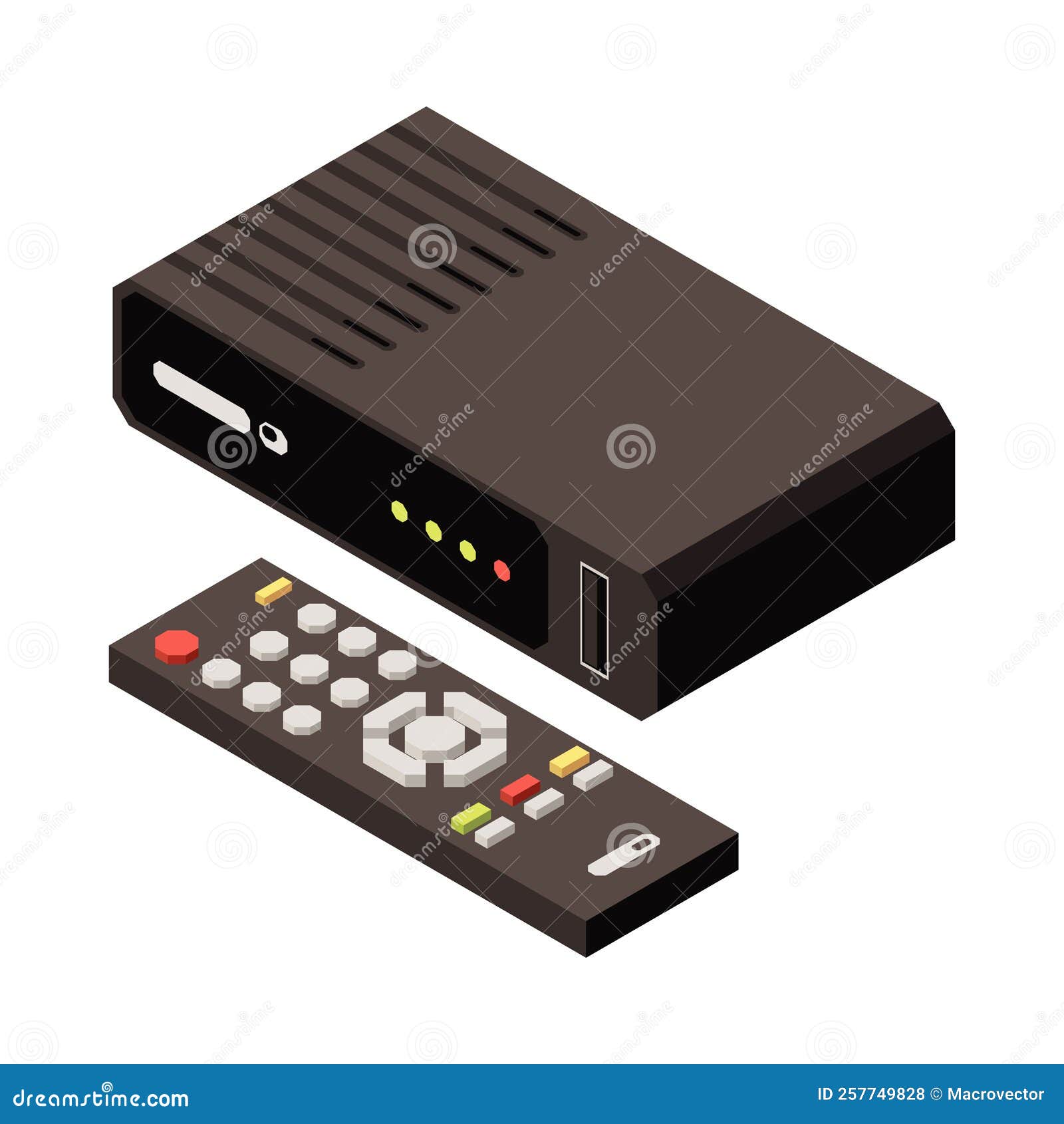 Isometric Tv Receiver stock illustration. Illustration of aerial ...