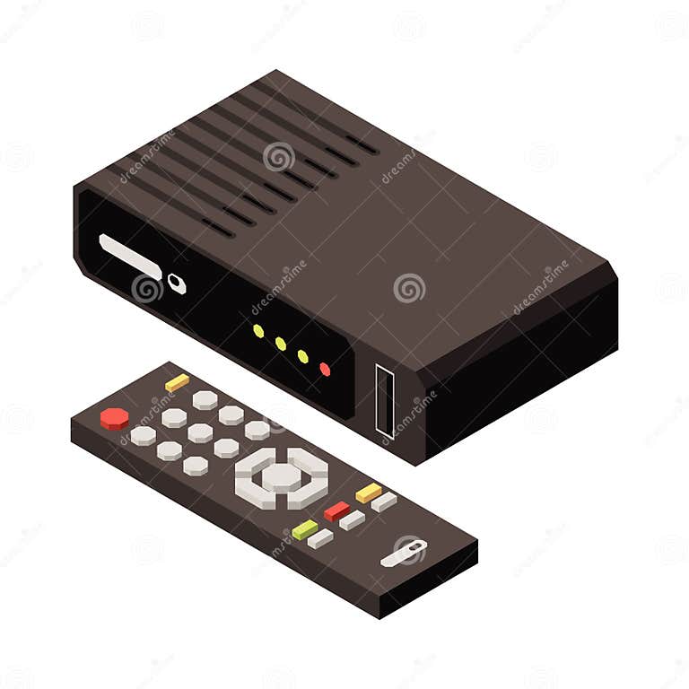 Isometric Tv Receiver stock illustration. Illustration of aerial ...