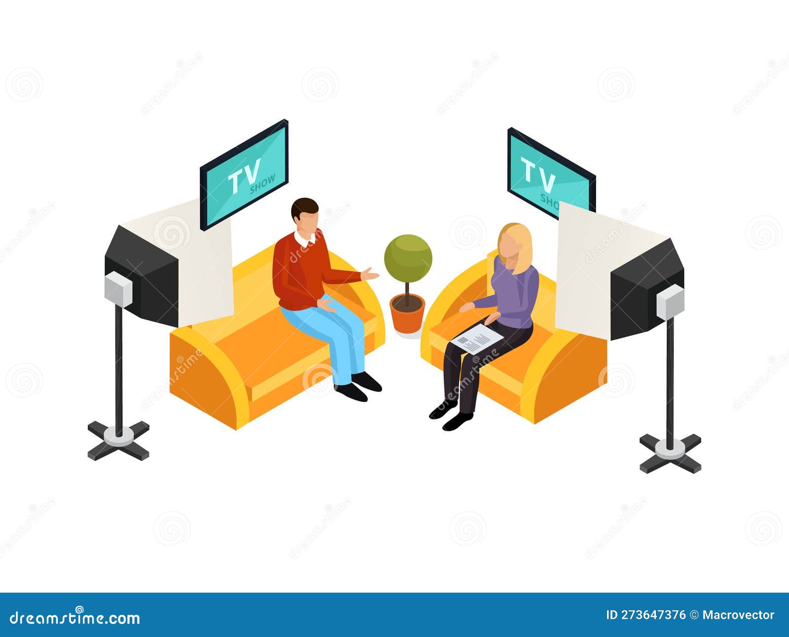 Isometric Tv Show stock vector. Illustration of movie - 273647376