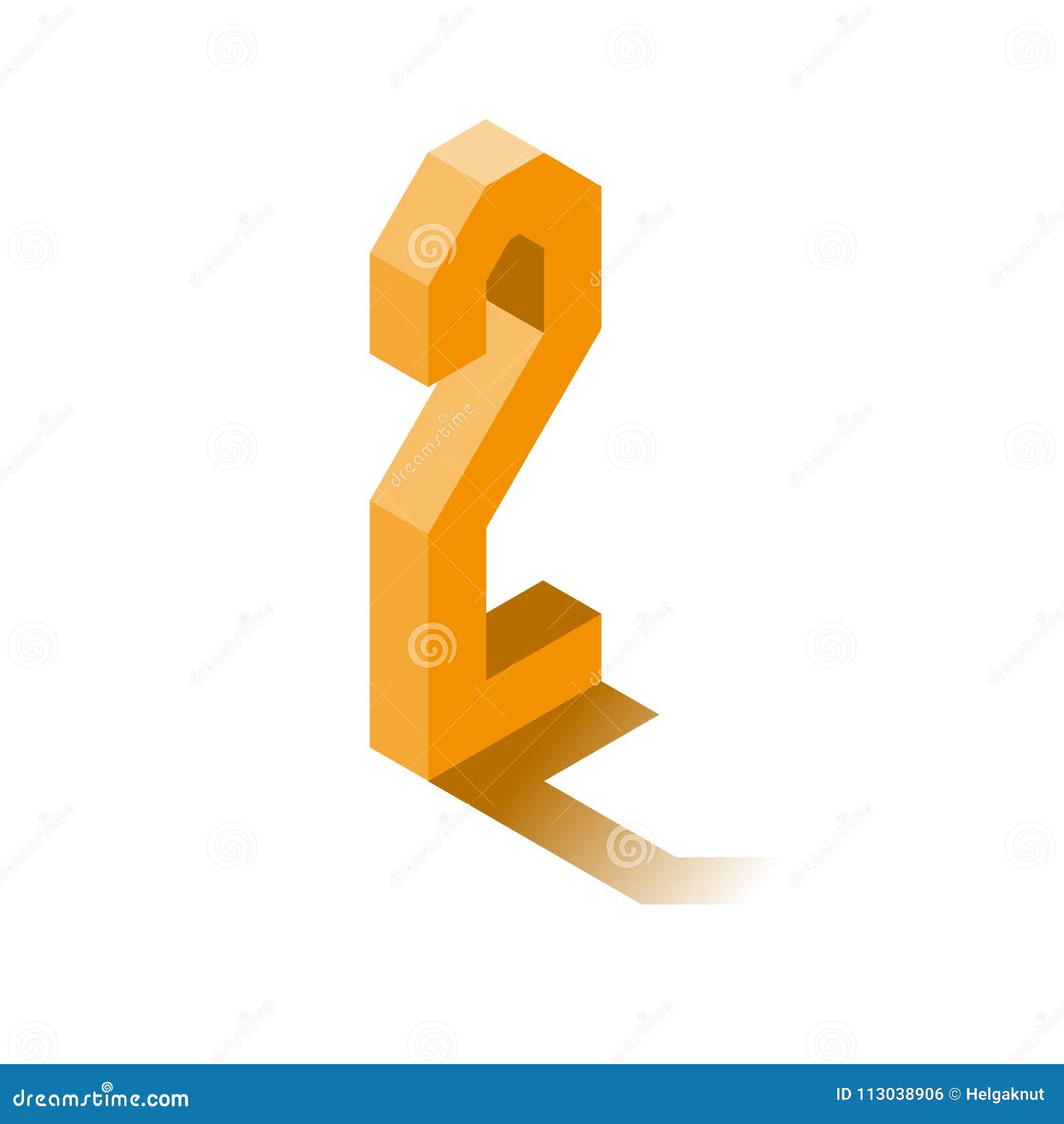 Isometric Two Orange Icon, 3d Character with Shadow Stock Vector ...