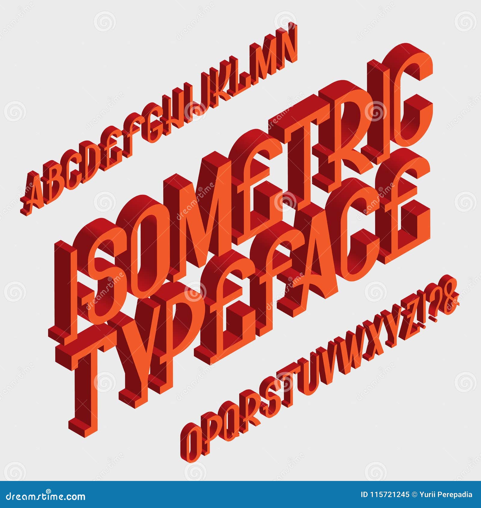 Isometric Typeface. Solid Font Stock Vector - Illustration of monogram, letters: 115721245