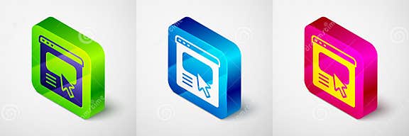 Isometric UI or UX Design Icon Isolated on Grey Background. Square ...