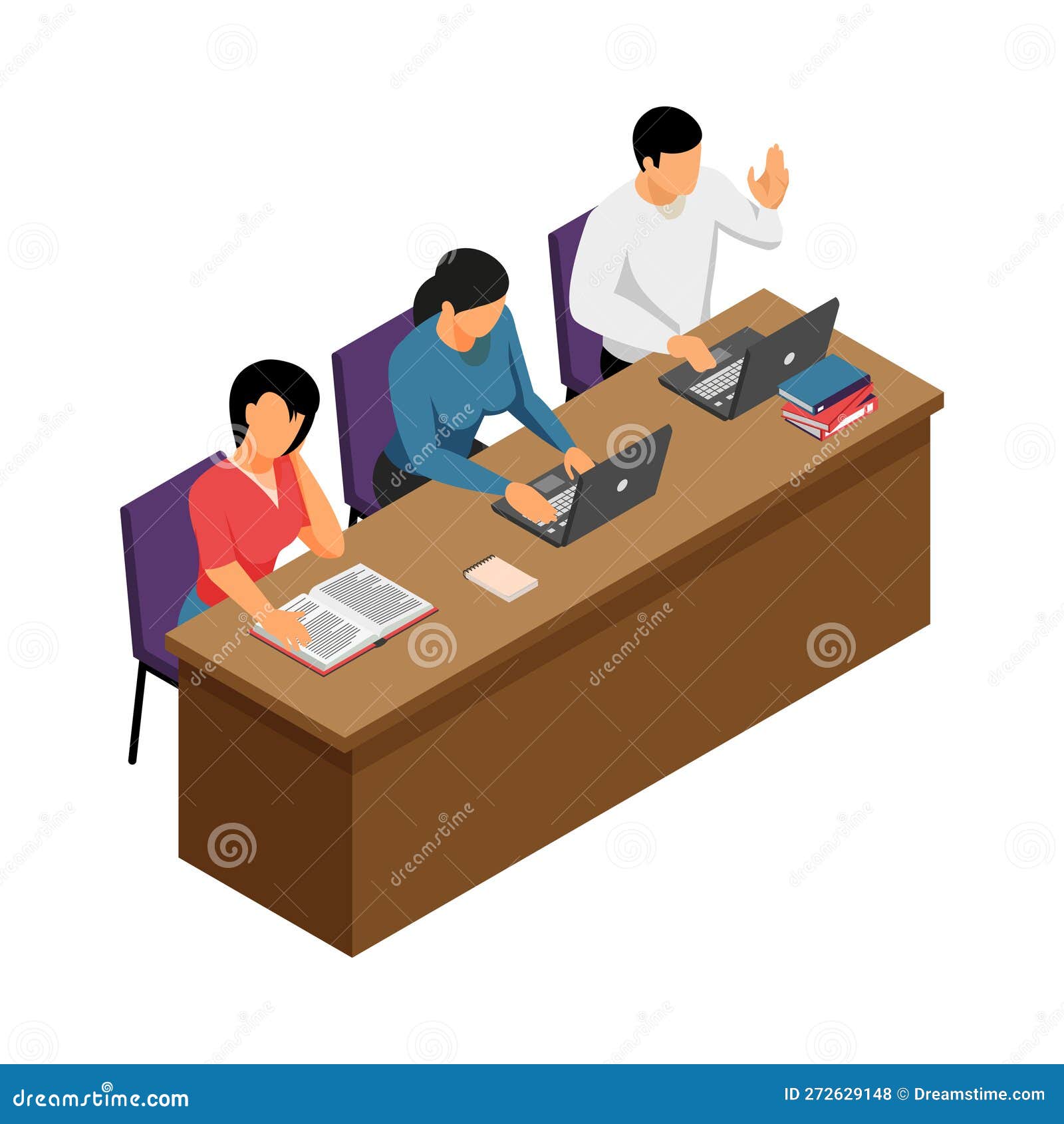 Isometric University Students Stock Vector - Illustration of exam ...